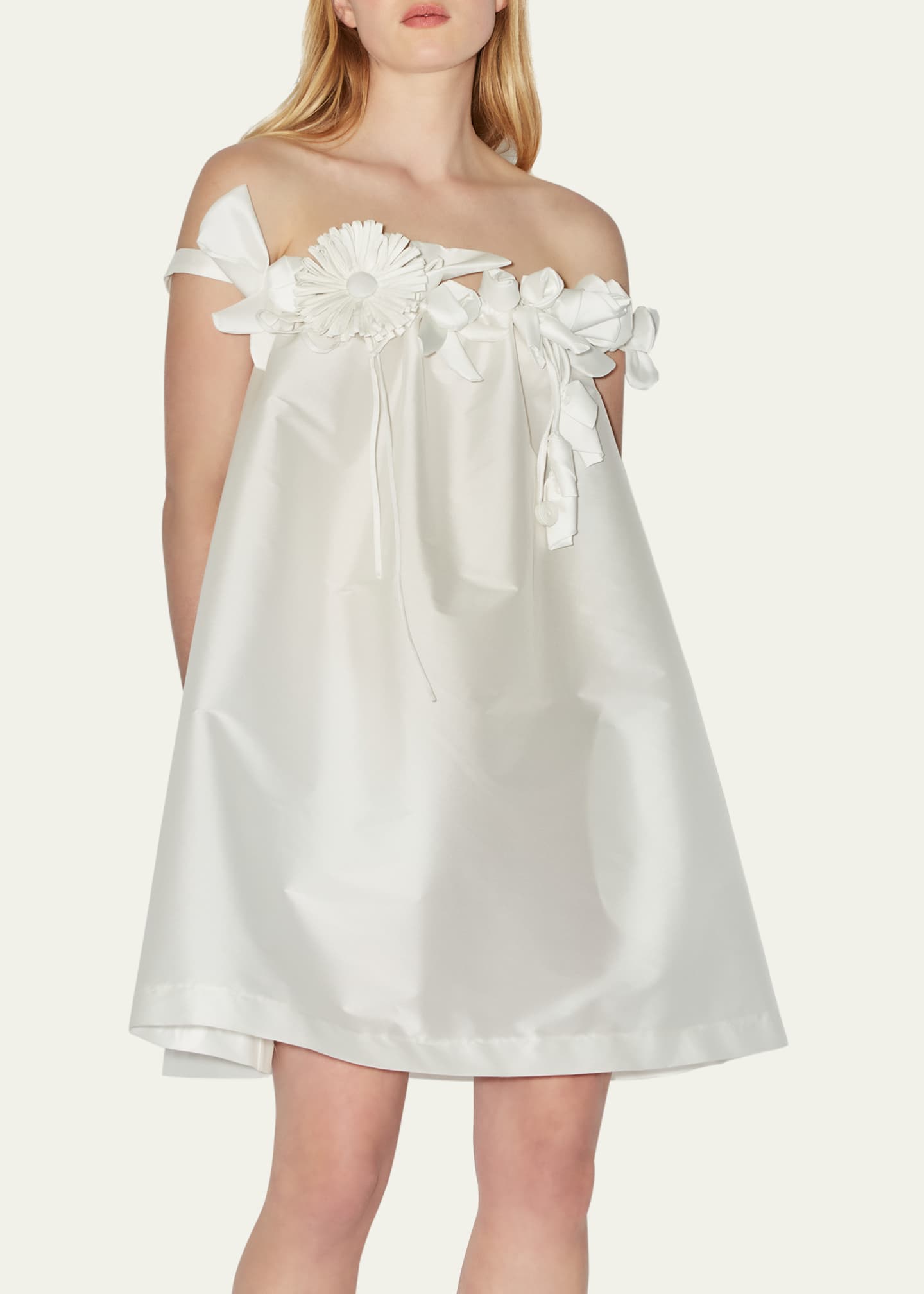BERNADETTE Flower Off-Shoulder Mini Dress - Bergdorf Goodman