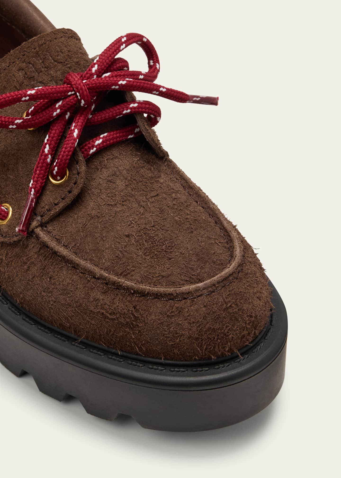 Miu Miu Brushed Suede Lace-Up Loafers - Bergdorf Goodman