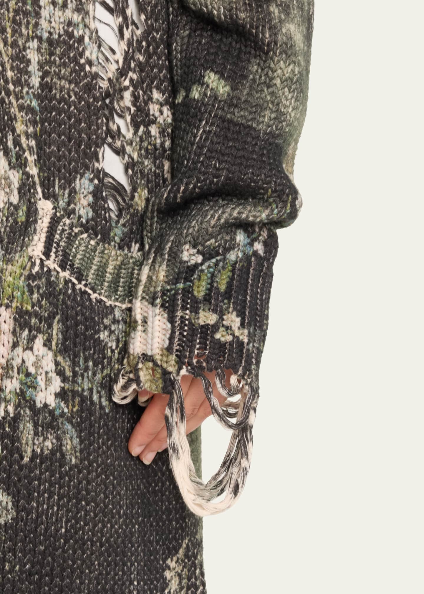 R13 Distressed Long Floral Cardigan - Bergdorf Goodman