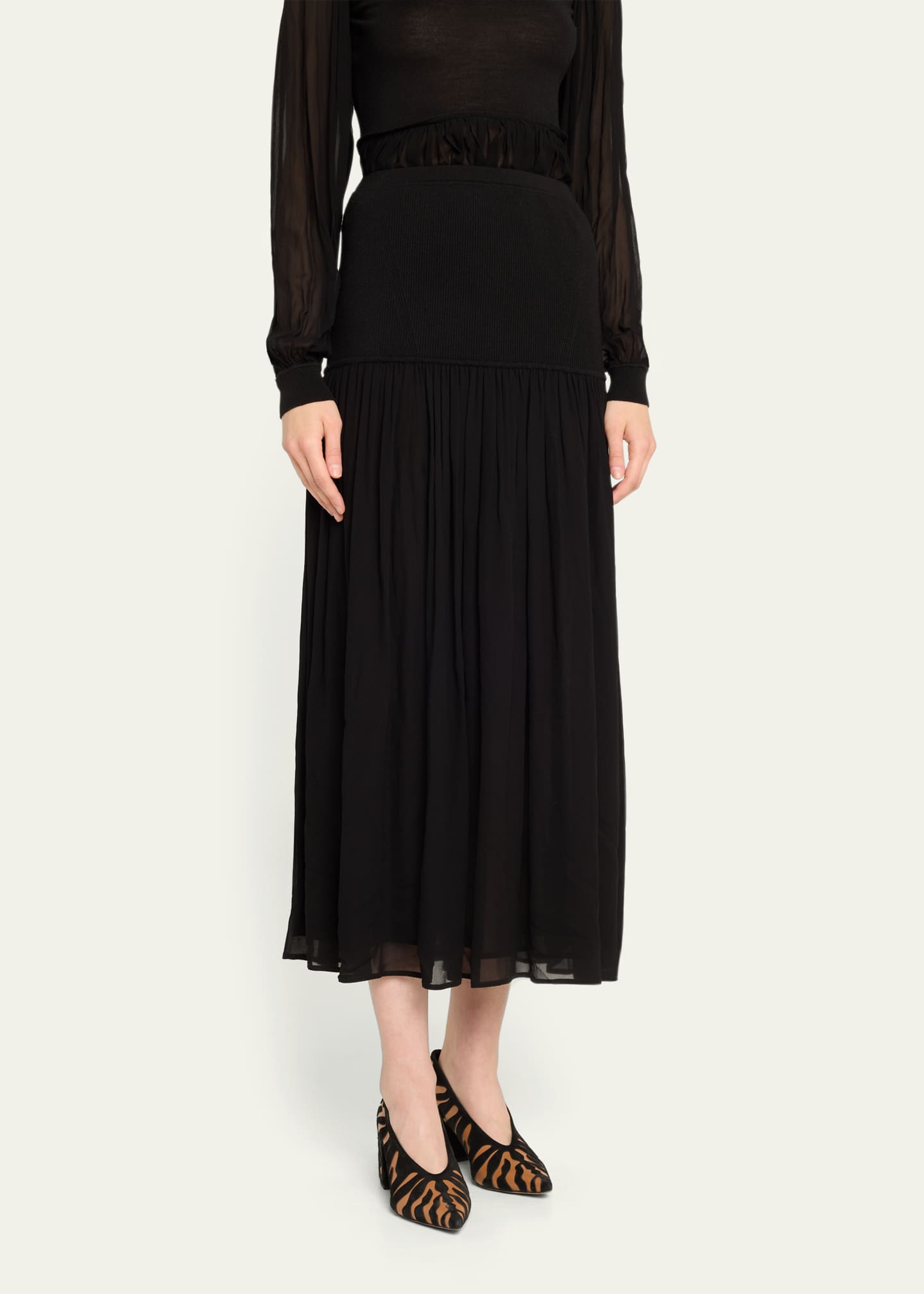 Ulla Johnson Miya Wool and Silk Drop-Waist Maxi Skirt - Bergdorf Goodman