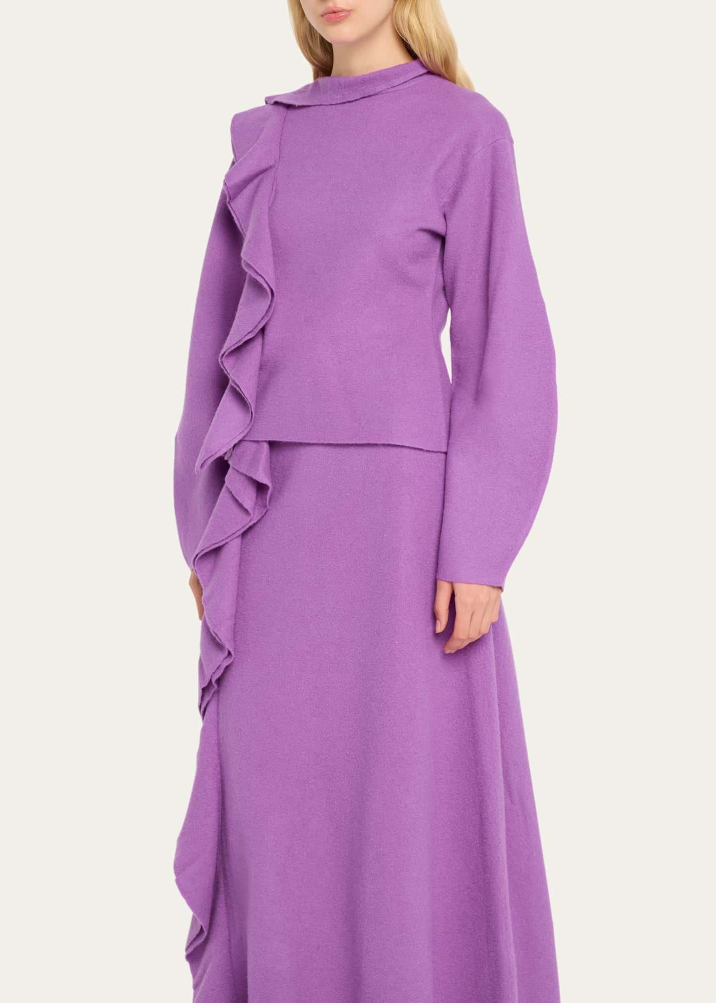 Ulla Johnson Corinna Ruffled Wool Pullover Sweater - Bergdorf Goodman