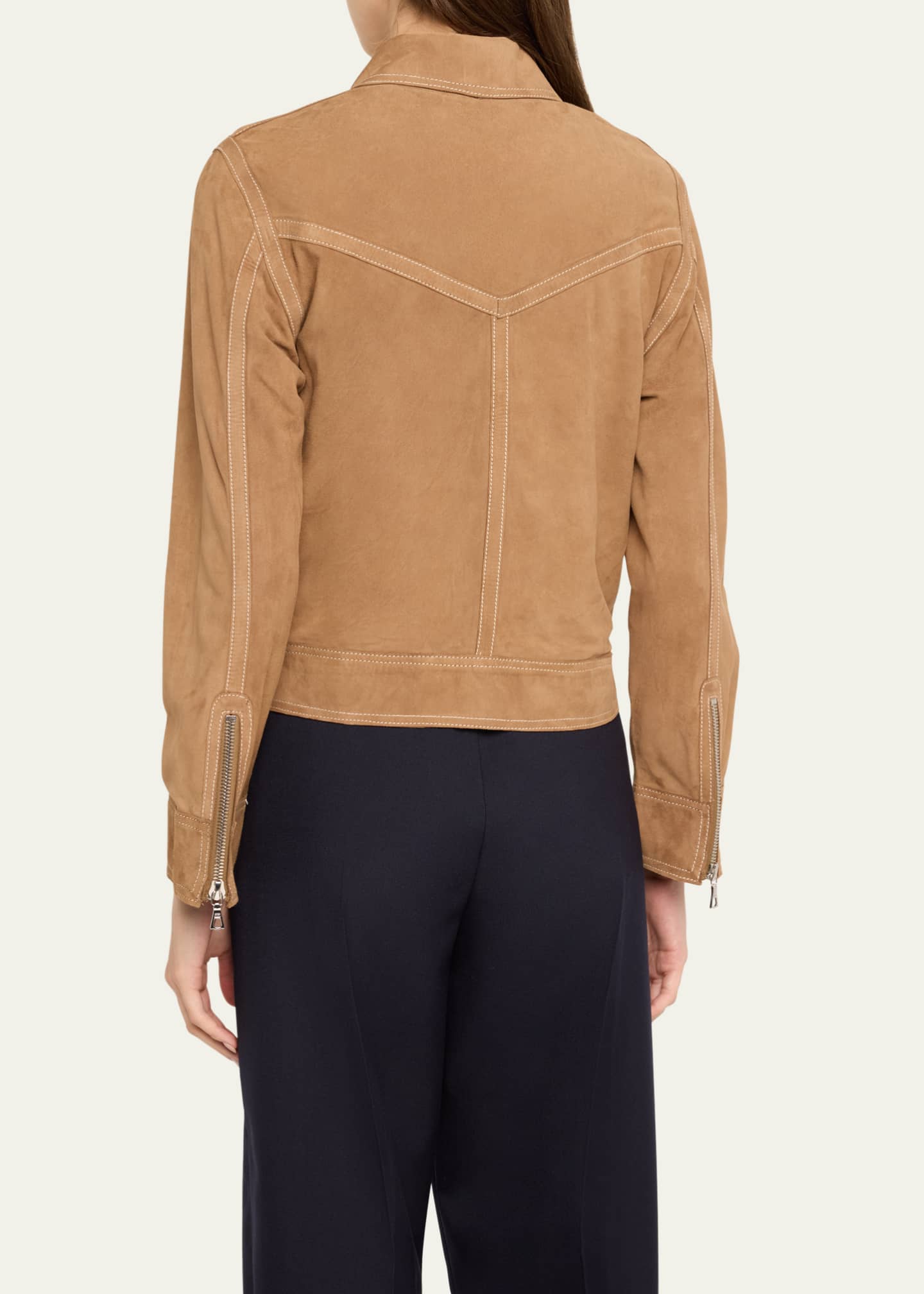 Officine Generale Babeth Goat Suede Bomber Jacket - Bergdorf Goodman