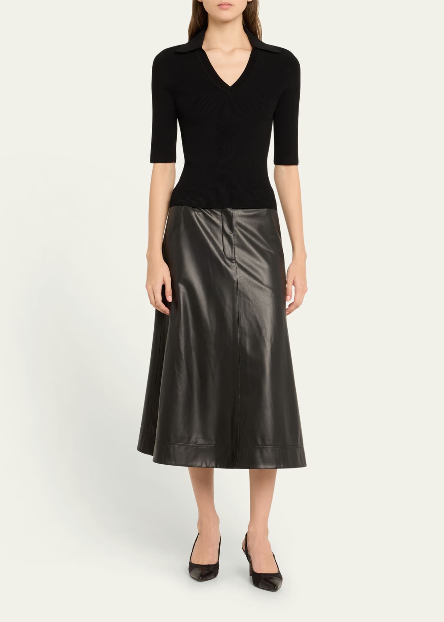 Veronica Beard Louise Vegan Leather Skirt - Bergdorf Goodman