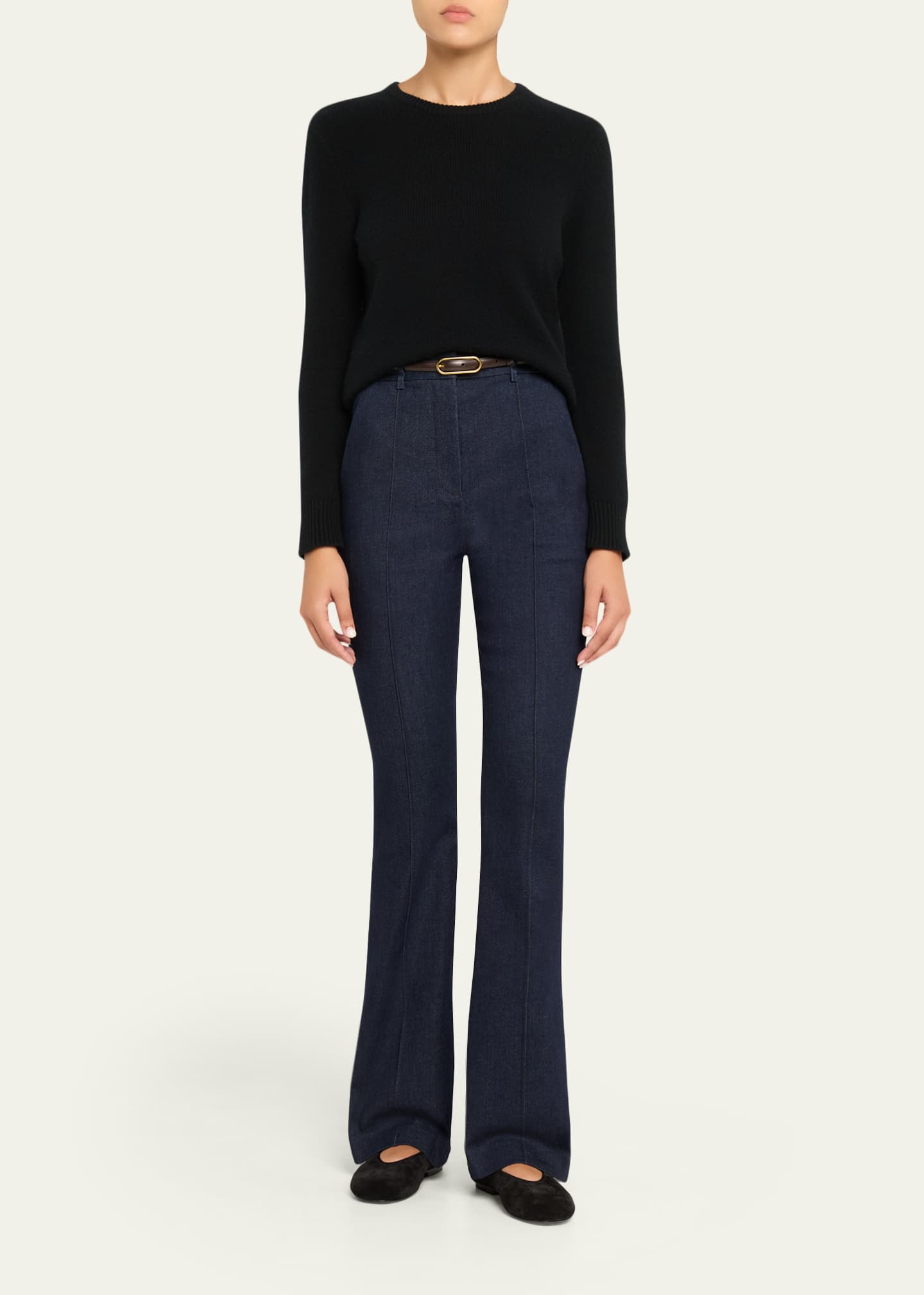 Veronica Beard Gracie Belted Denim Pants - Bergdorf Goodman