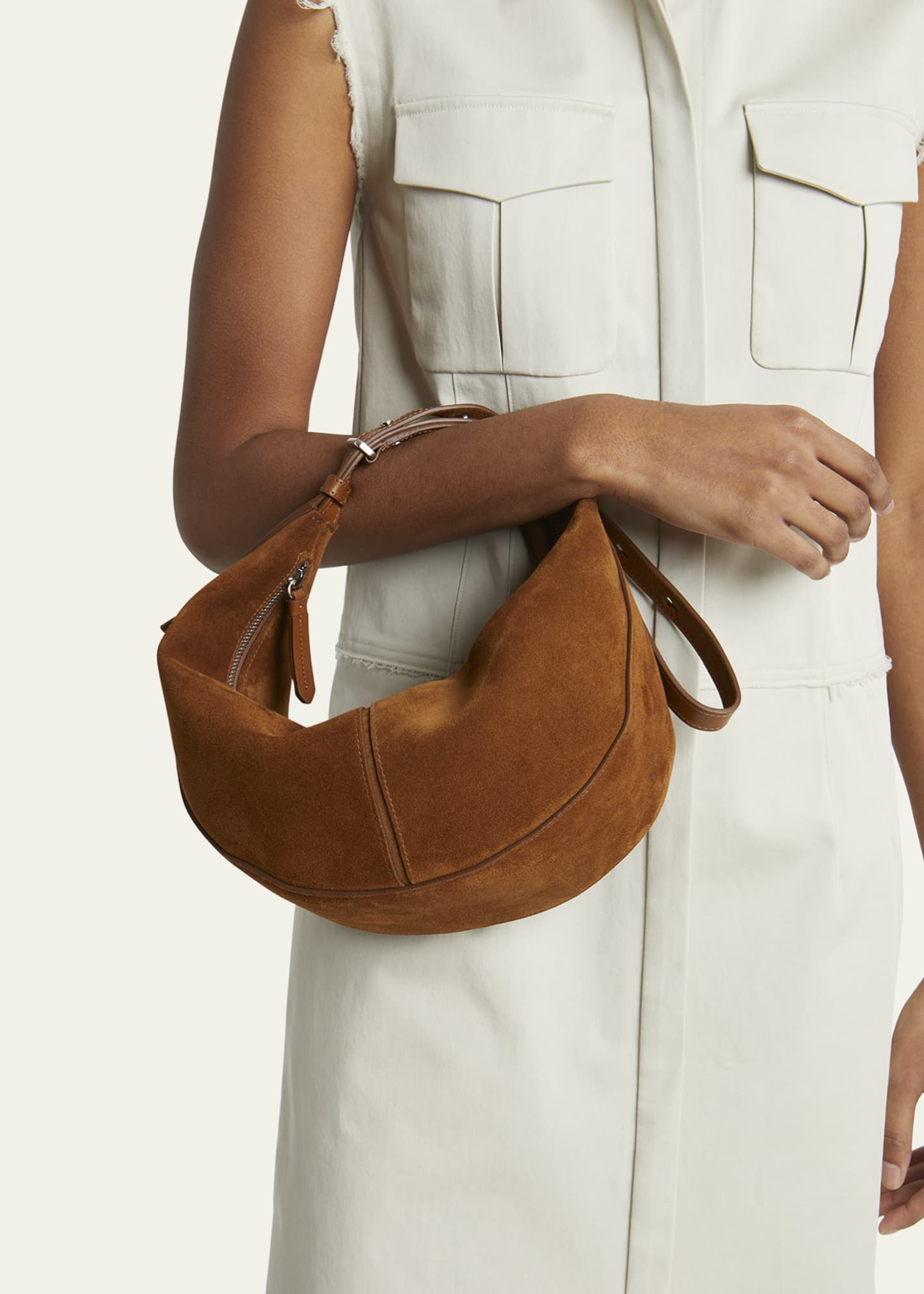 Proenza Schouler Slide Zip Suede Shoulder Bag - Bergdorf Goodman