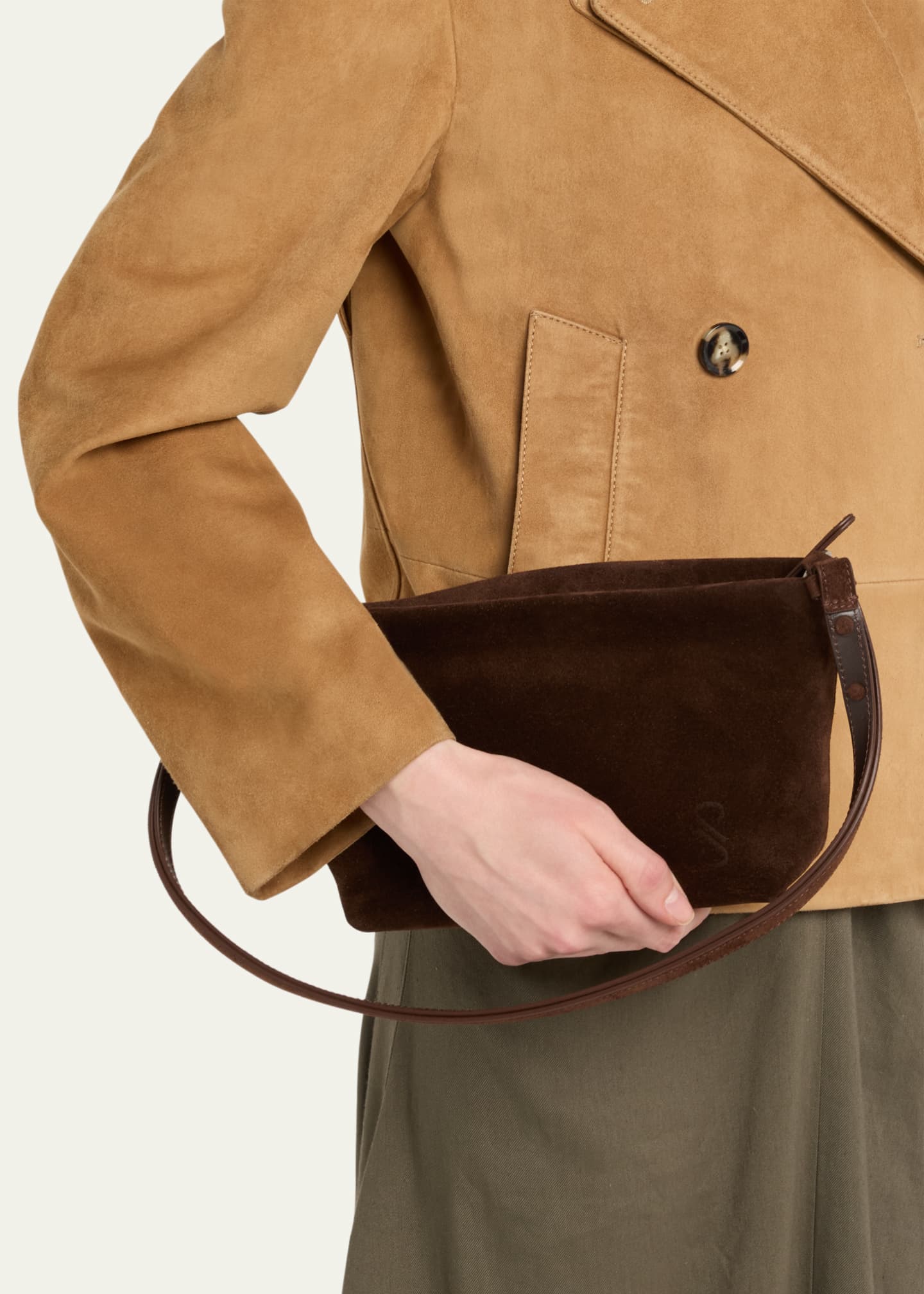 Proenza Schouler Bond Zip Suede Shoulder Bag - Bergdorf Goodman