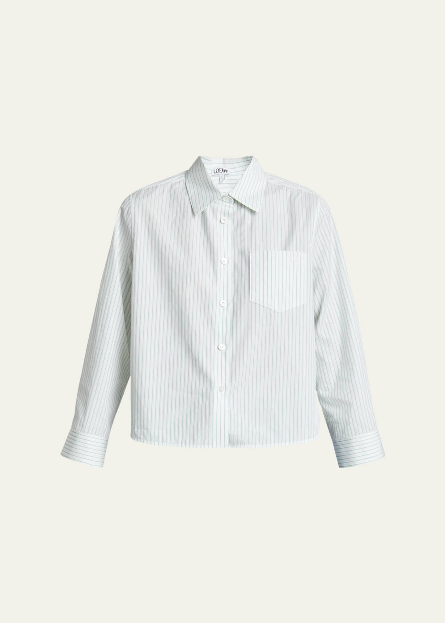 Loewe Stripe Tie-Back Button Down Top - Bergdorf Goodman