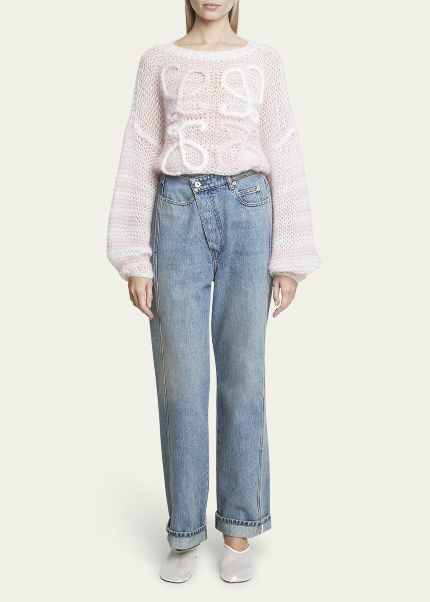 Loewe Deconstructed Criss-Cross Waistband Jeans - Bergdorf Goodman