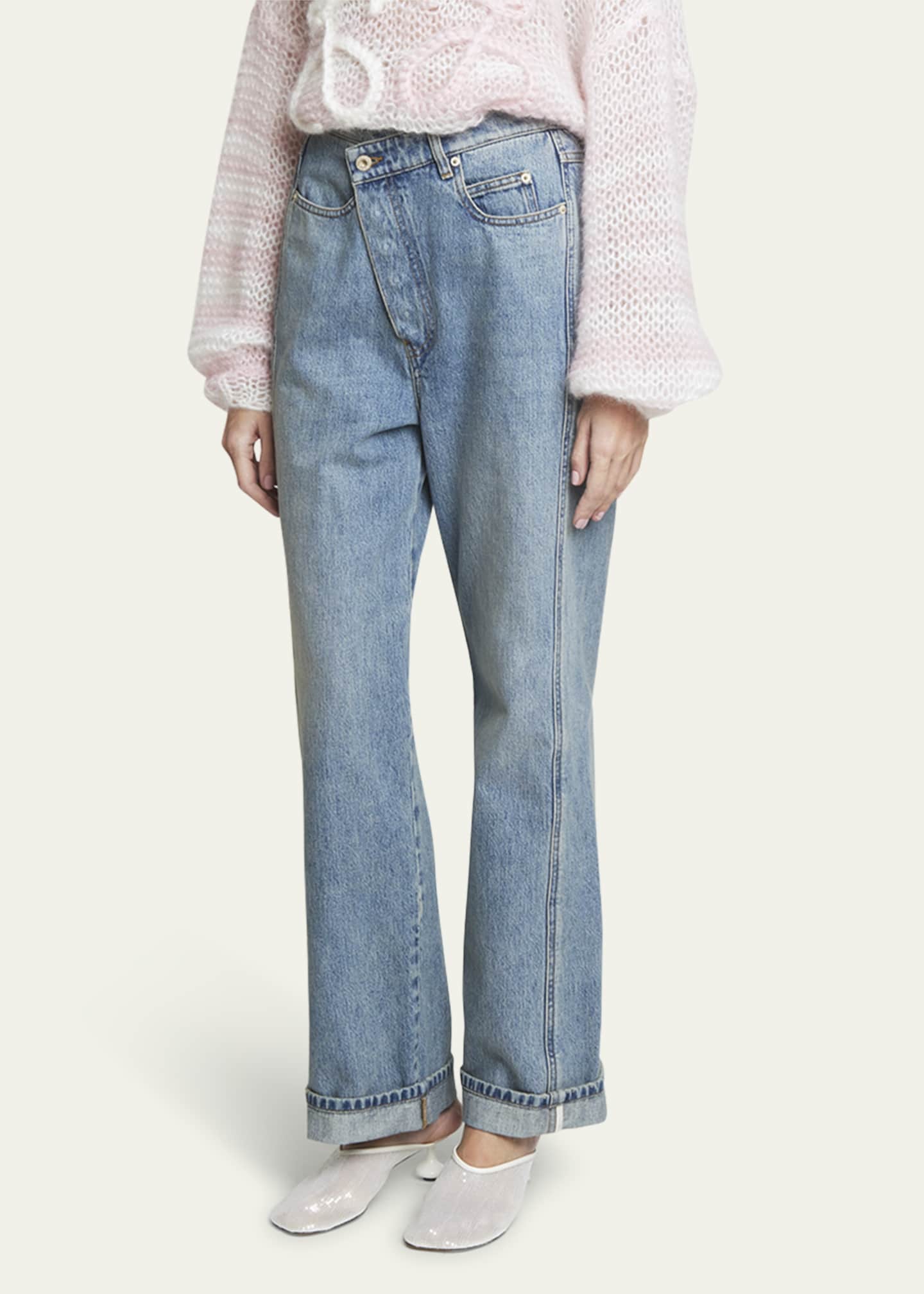 Loewe Deconstructed Criss-Cross Waistband Jeans - Bergdorf Goodman