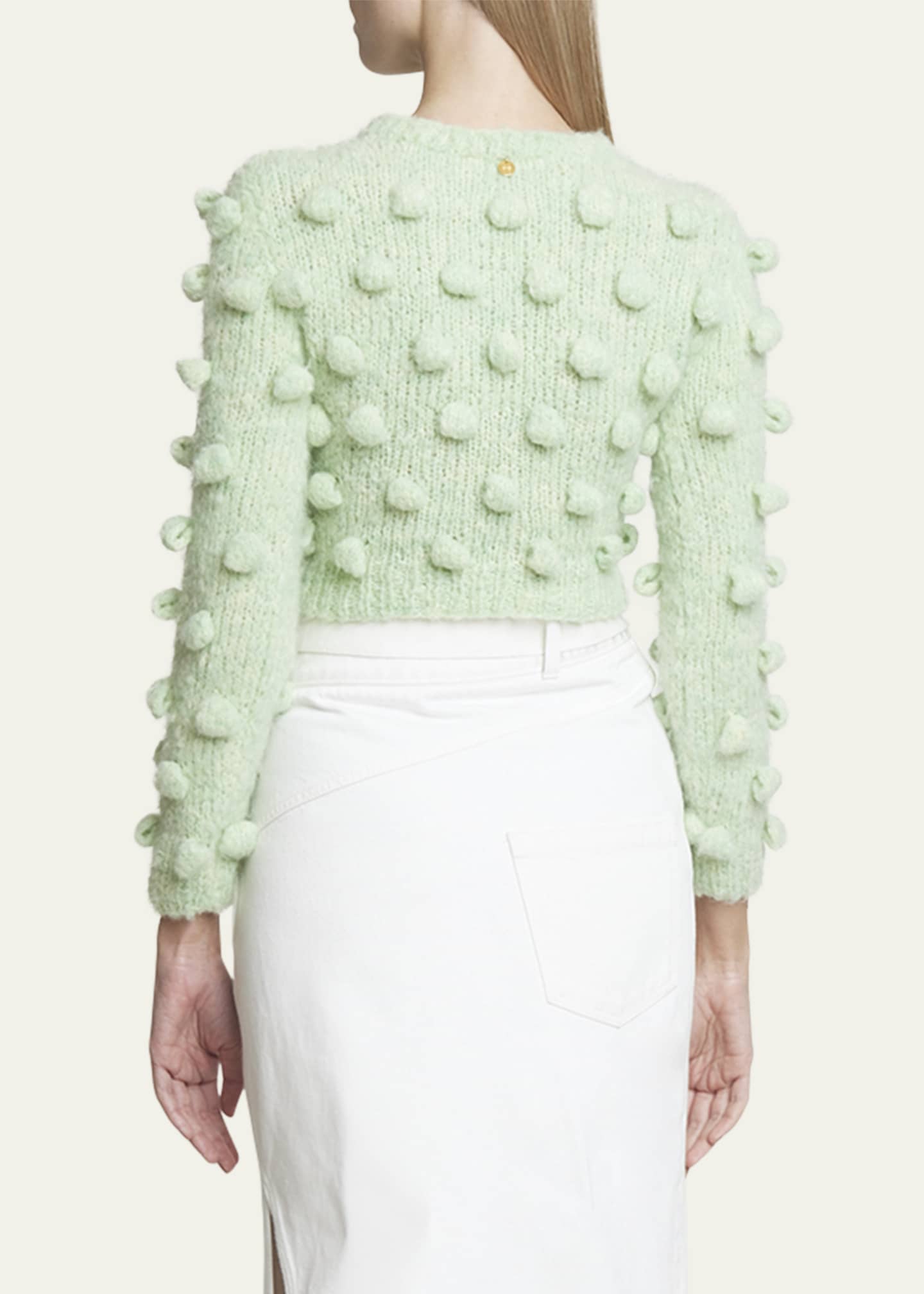 Loewe Cropped Wool Sweater with Dot Details - Bergdorf Goodman