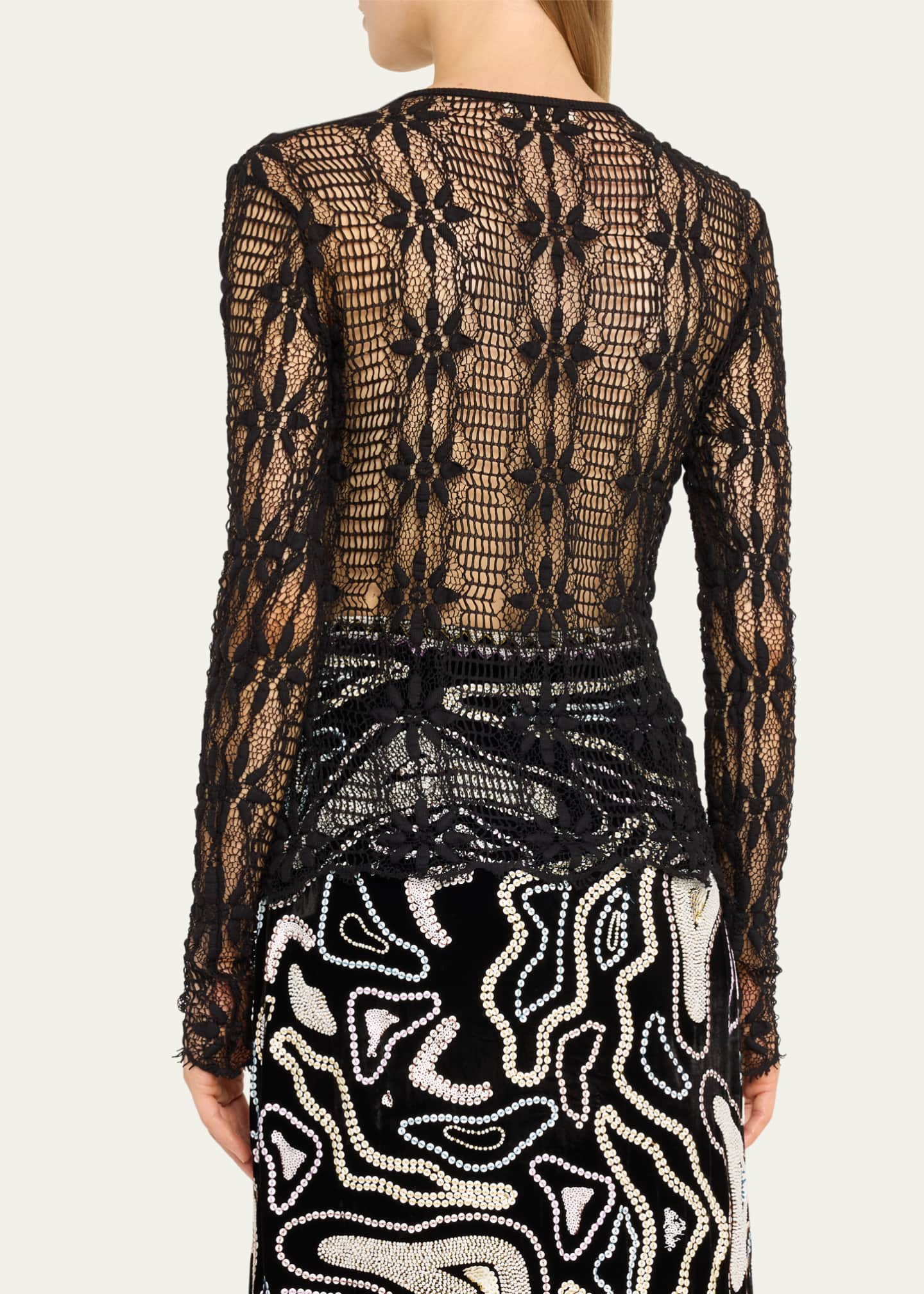 Ulla Johnson Cyrus Long-Sleeve Open Knit Top - Bergdorf Goodman