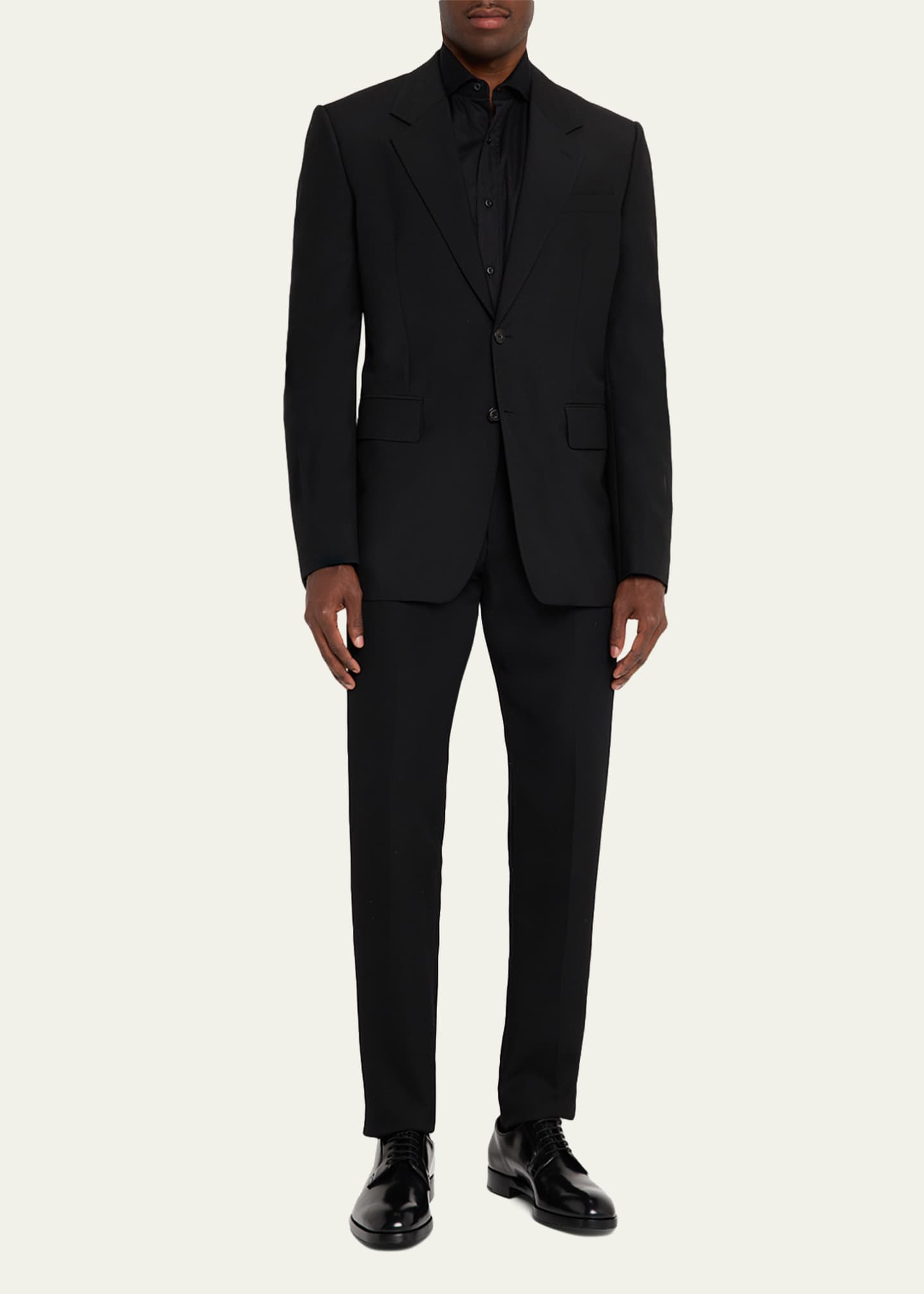 Prada Men's Brushed Leather Derby Shoes - Bergdorf Goodman