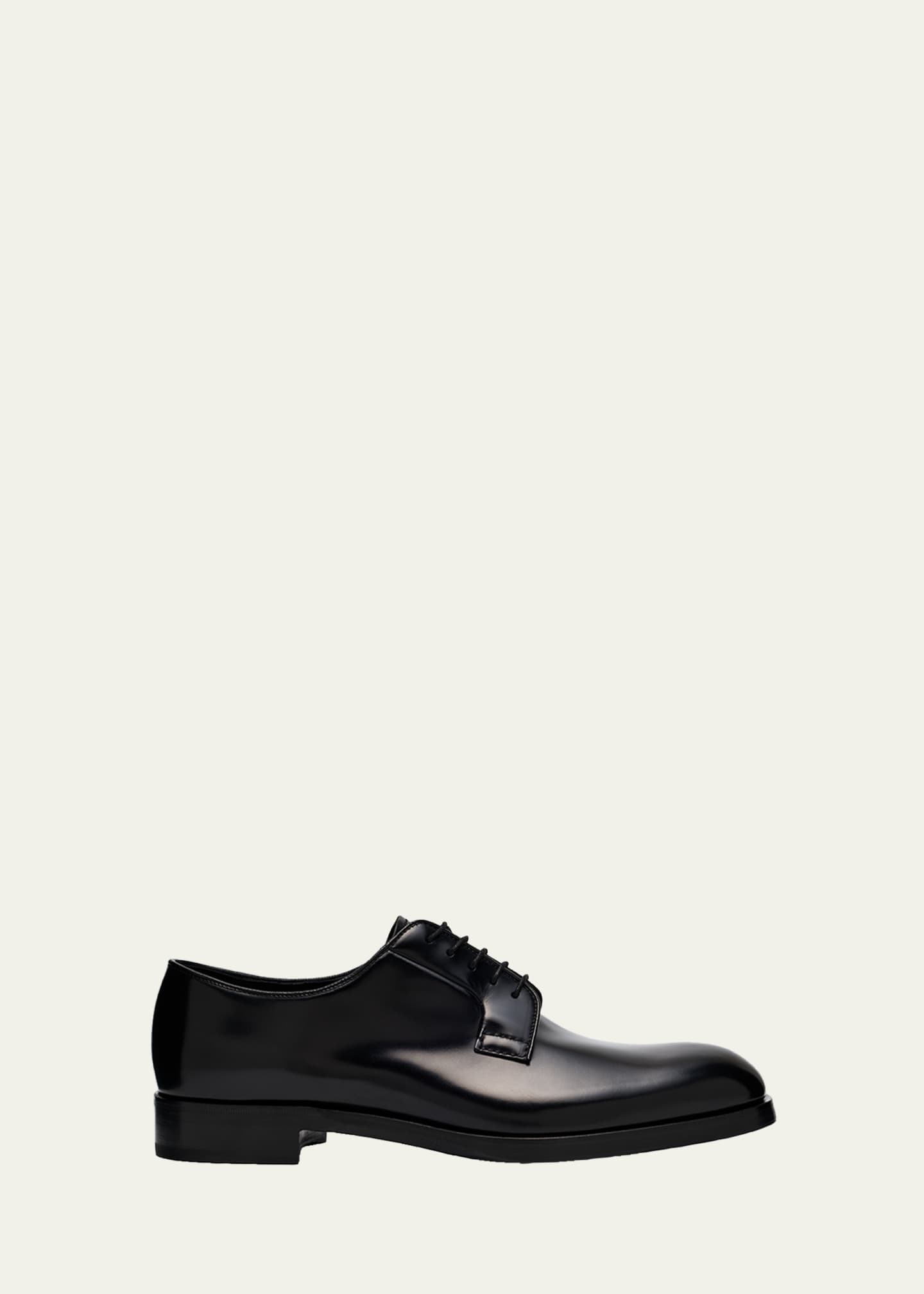 Prada Men's Brushed Leather Derby Shoes - Bergdorf Goodman