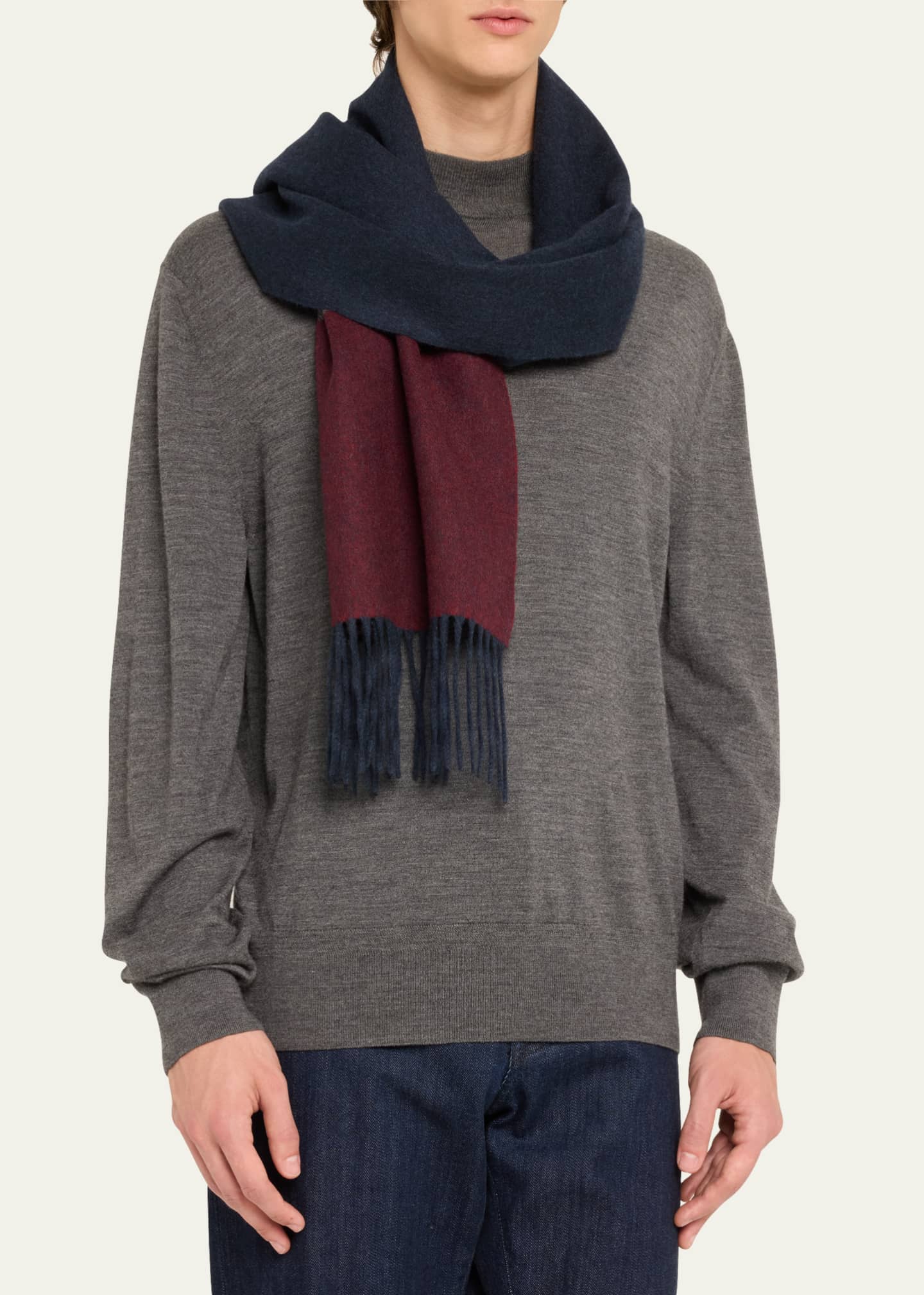 Kiton Men's Cashmere Color Block Scarf - Bergdorf Goodman