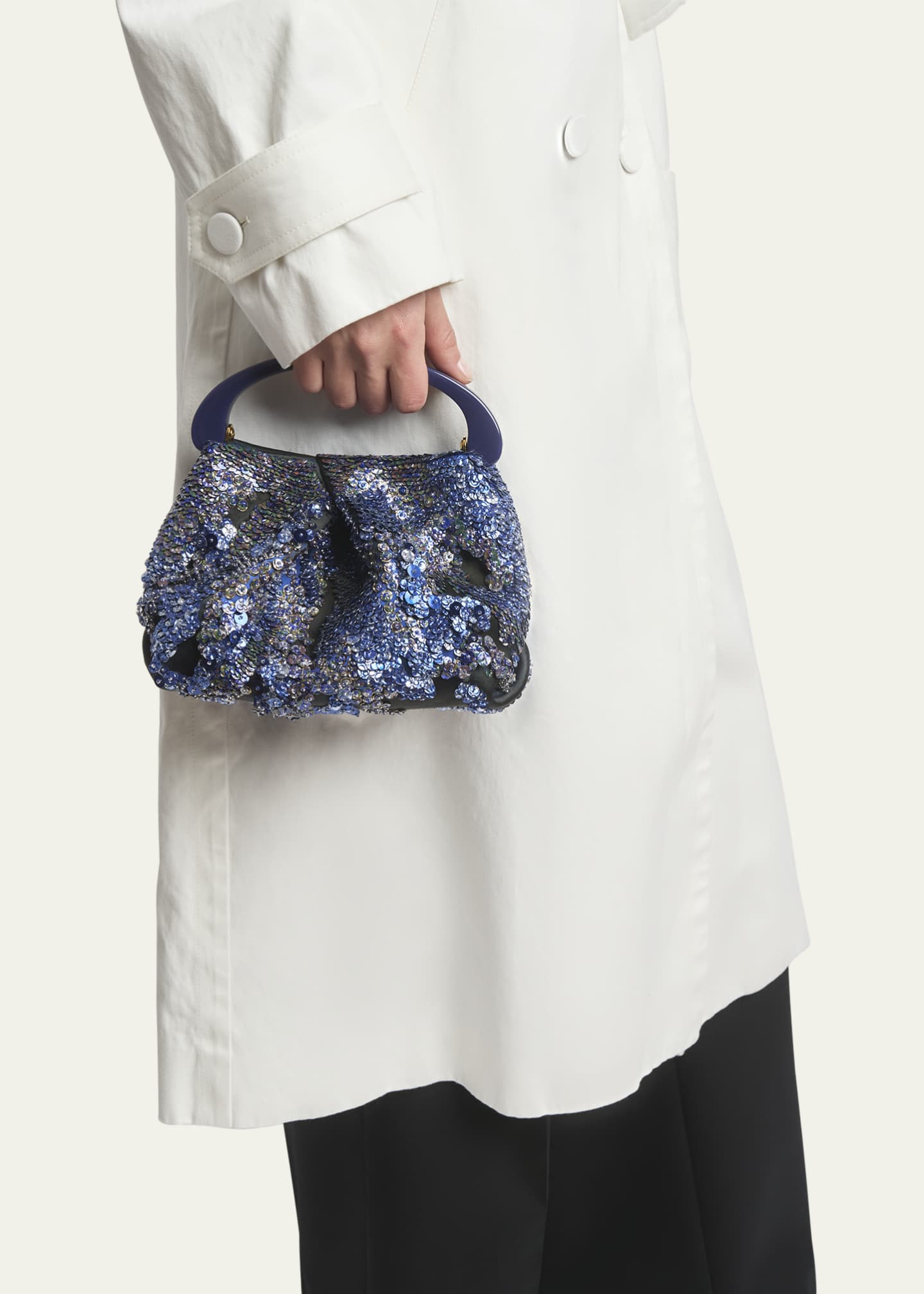 Dries Van Noten Crisp Sequined Top Handle Bag - Bergdorf Goodman