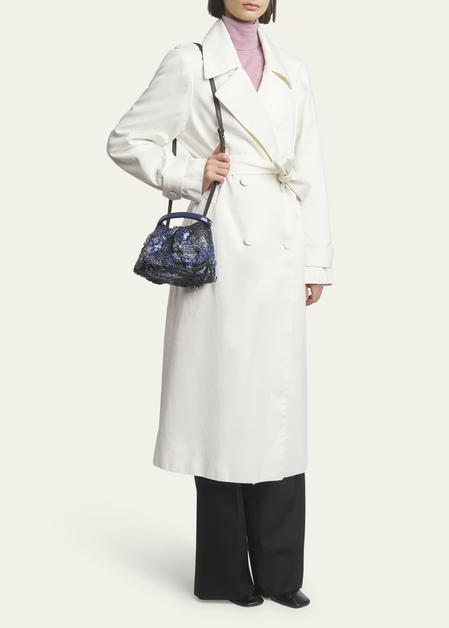 Dries Van Noten Crisp Sequined Top Handle Bag - Bergdorf Goodman