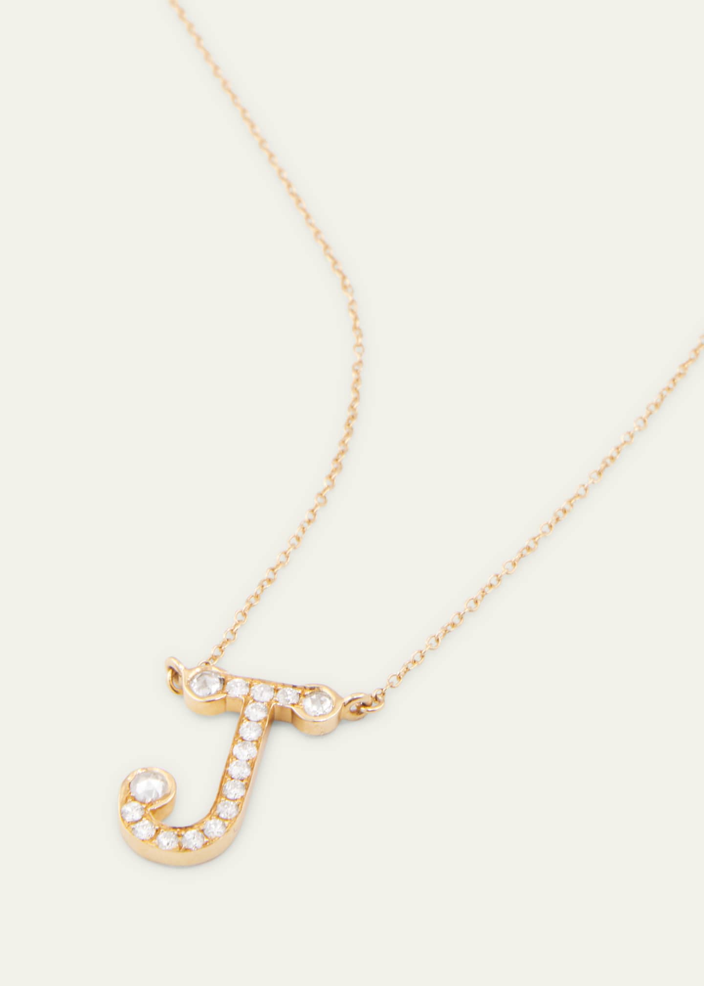 Nam Cho 18K Yellow Gold Alphabet J Charm Necklace with Diamonds ...