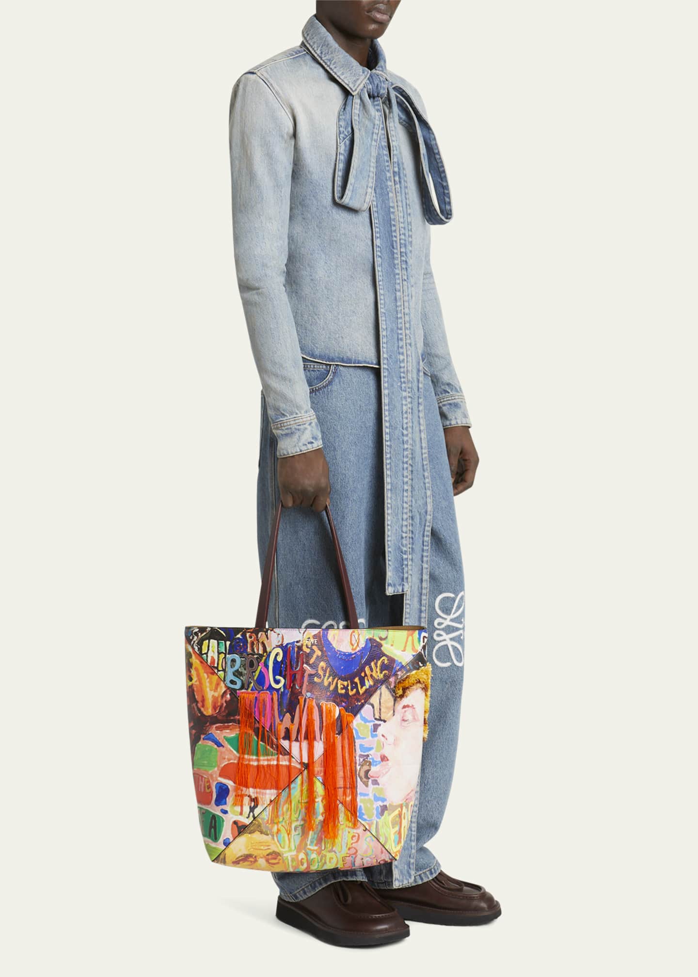 Loewe Men's Puzzle Fold Large Leather Tote Bag - Bergdorf Goodman