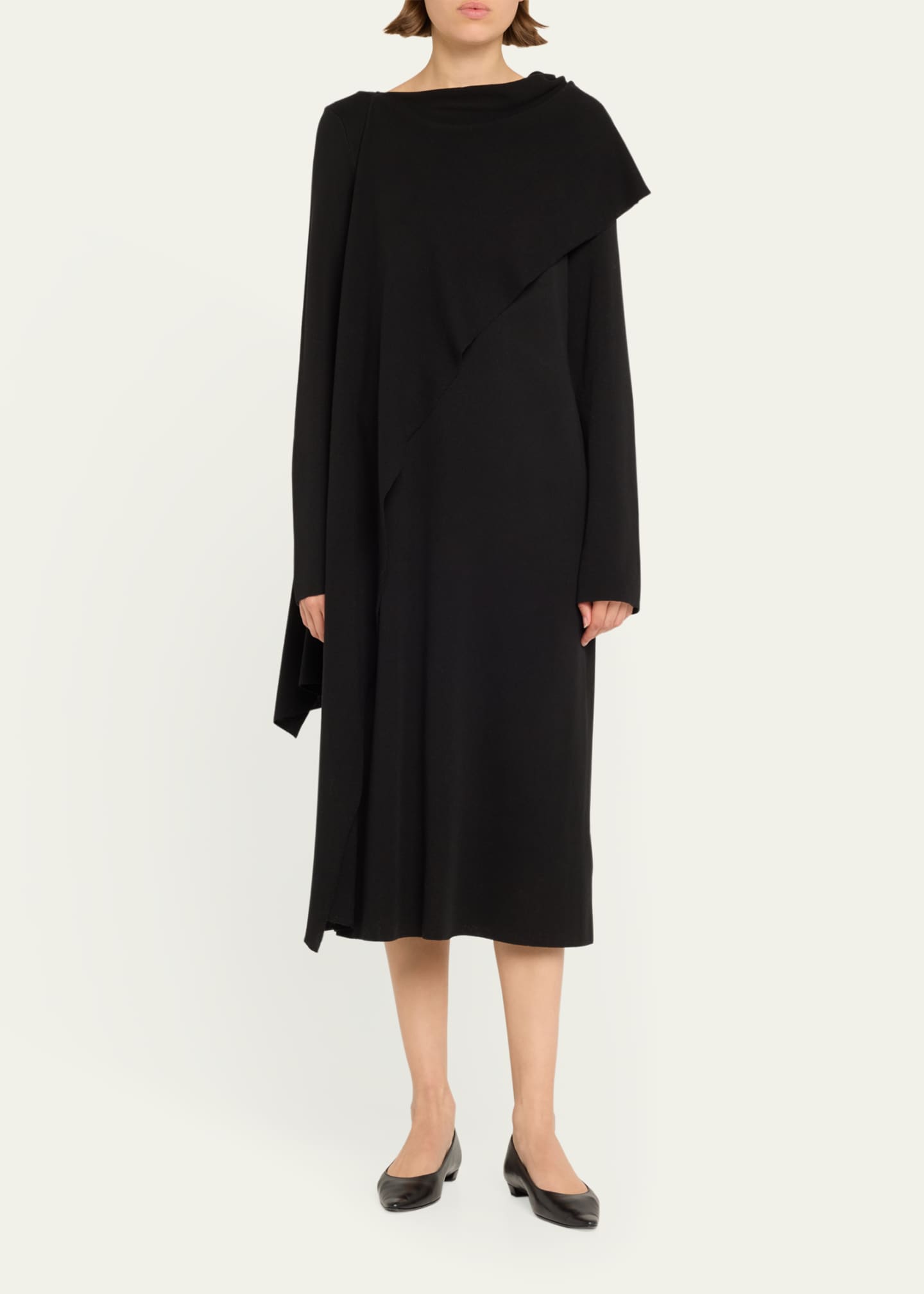 THE ROW Gayla Scarf-Neck Silk Tunic Dress - Bergdorf Goodman