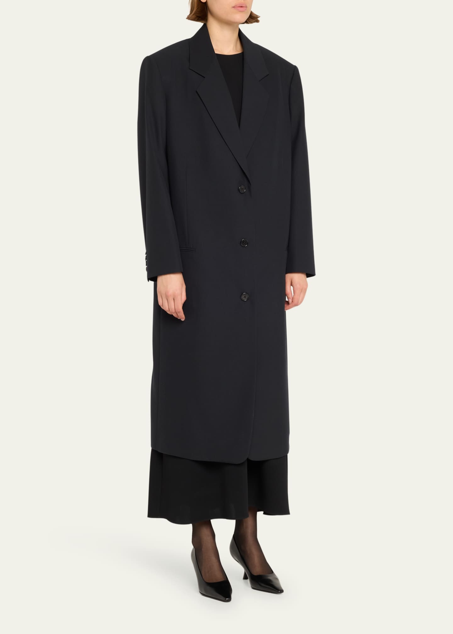 THE ROW Primat Straight Wool Coat - Bergdorf Goodman