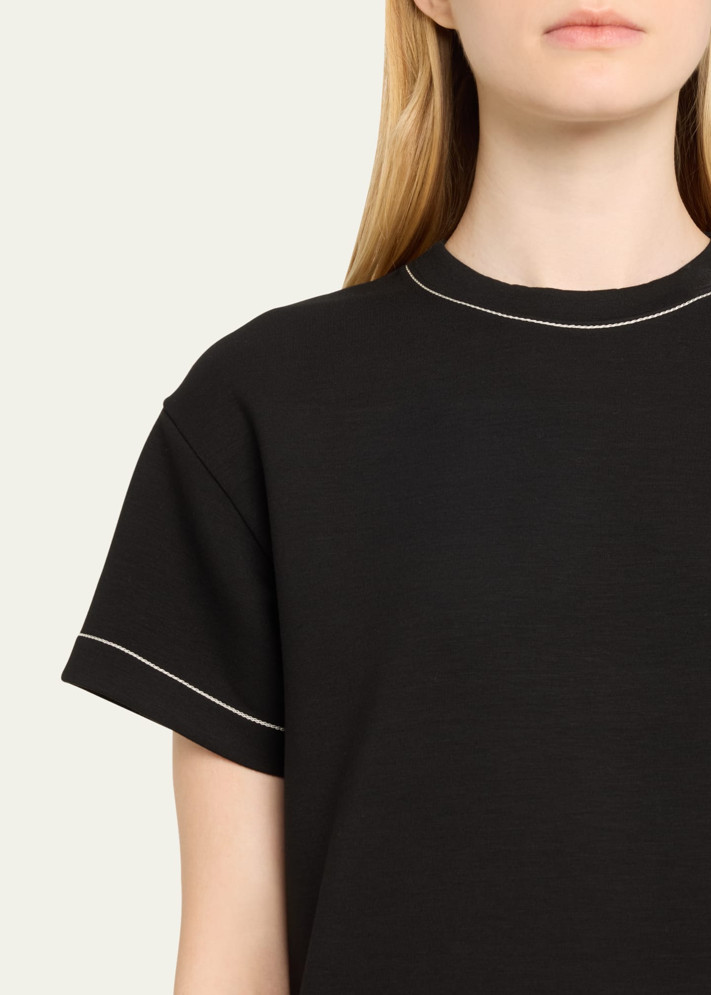 Theory Contrast Stitch Short-Sleeve Mini T-Shirt Dress - Bergdorf Goodman