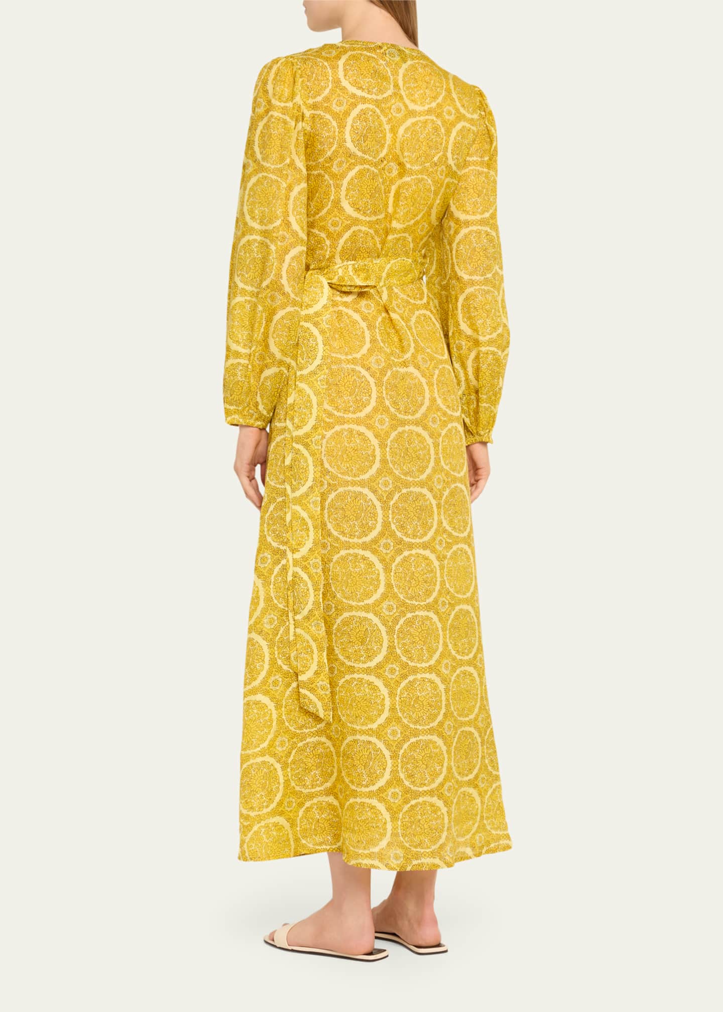 Hannah Artwear Luna Puff-Sleeve Silk Habotai Maxi Wrap Dress - Bergdorf ...
