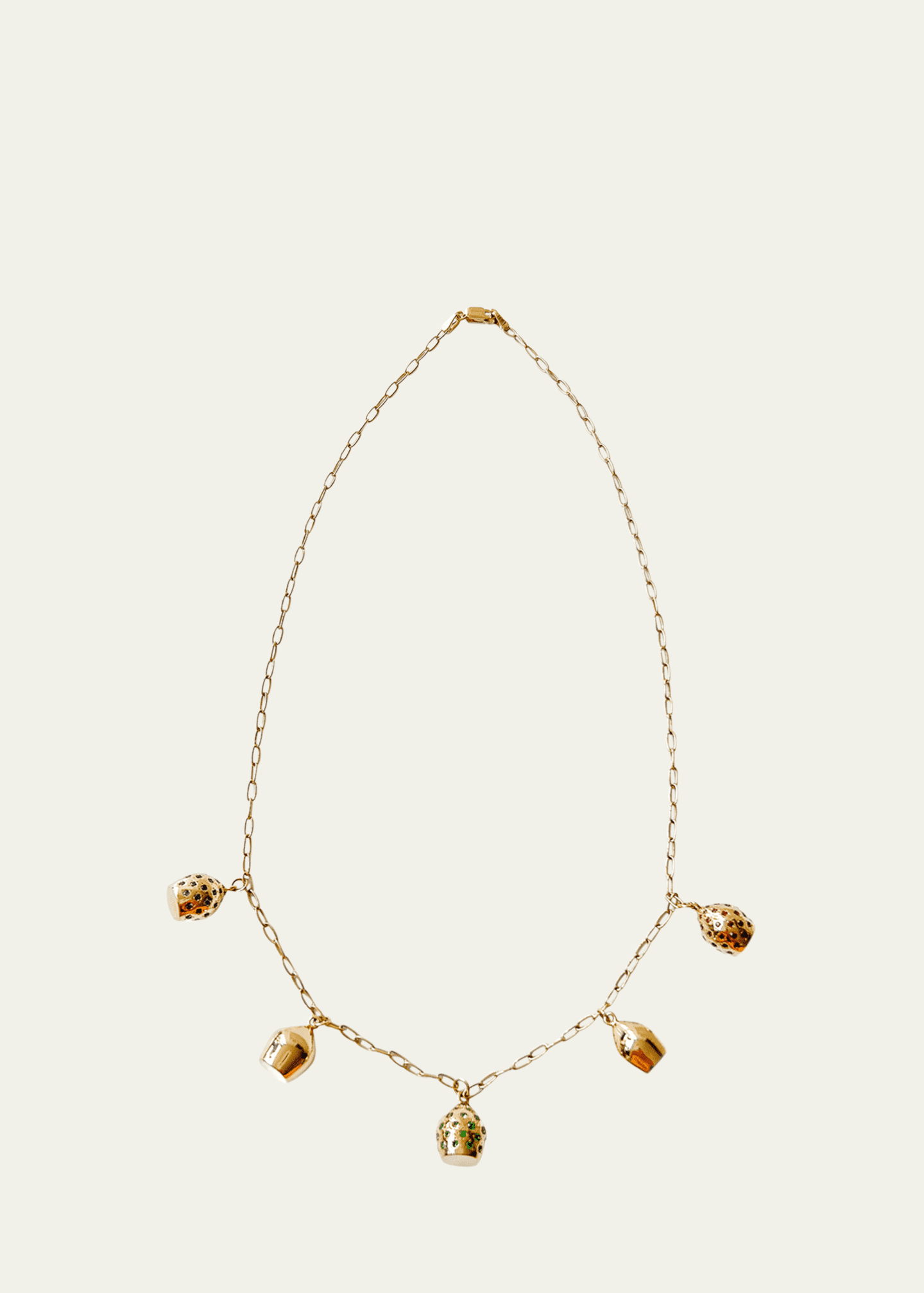 Haute Victoire Colored Stone 5 Lune Necklace, 15"L - Bergdorf Goodman