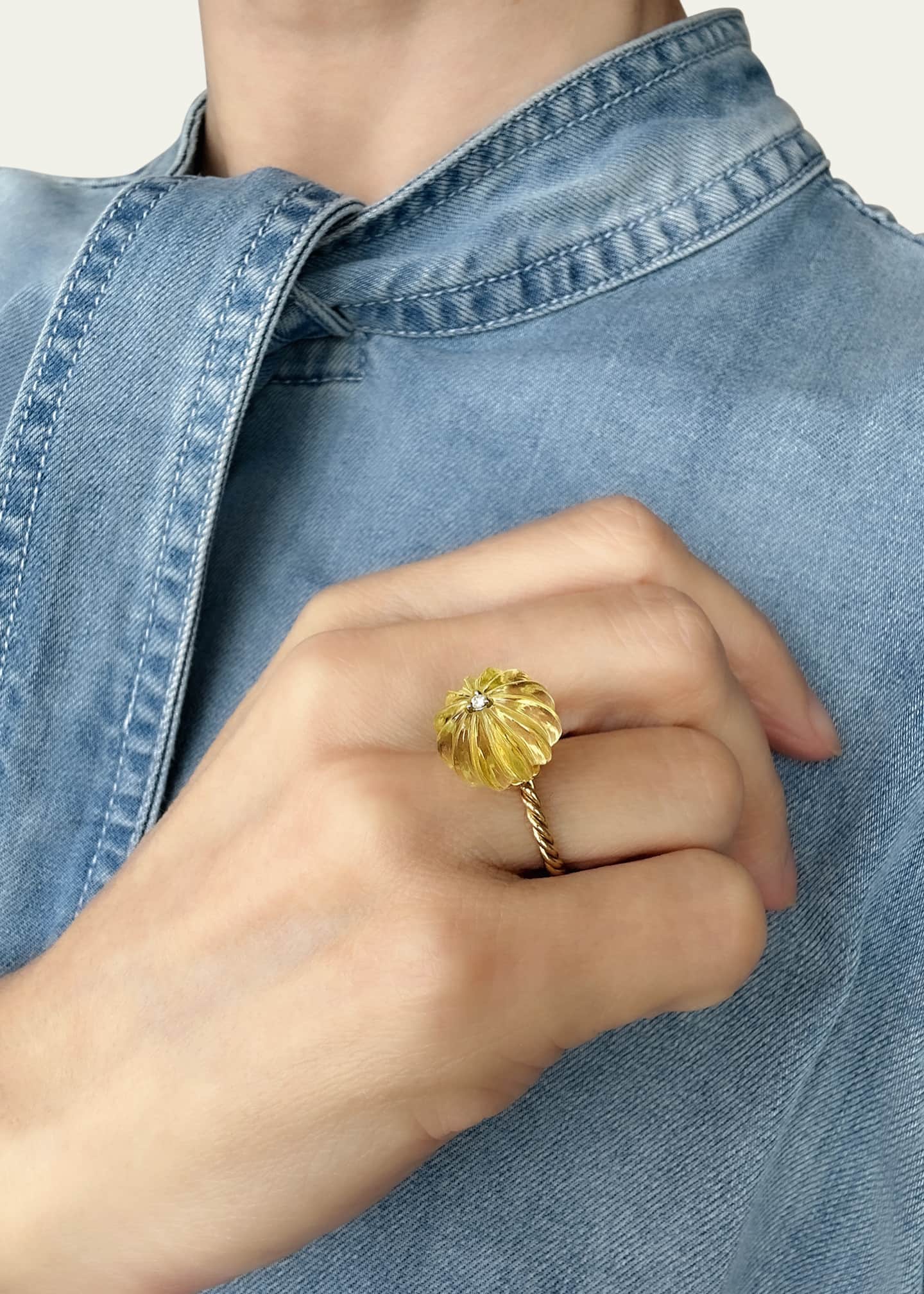 Haute Victoire Saturn Lime Citrine Diamond Ring, Size 6.5 - Bergdorf ...