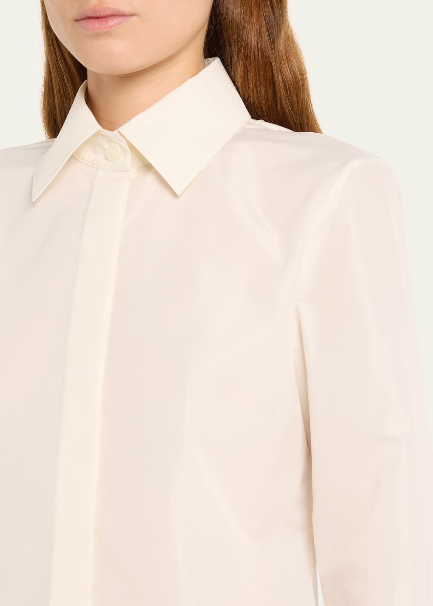 Lafayette 148 New York Button-Down Recycled Taffeta Blouse - Bergdorf Goodman