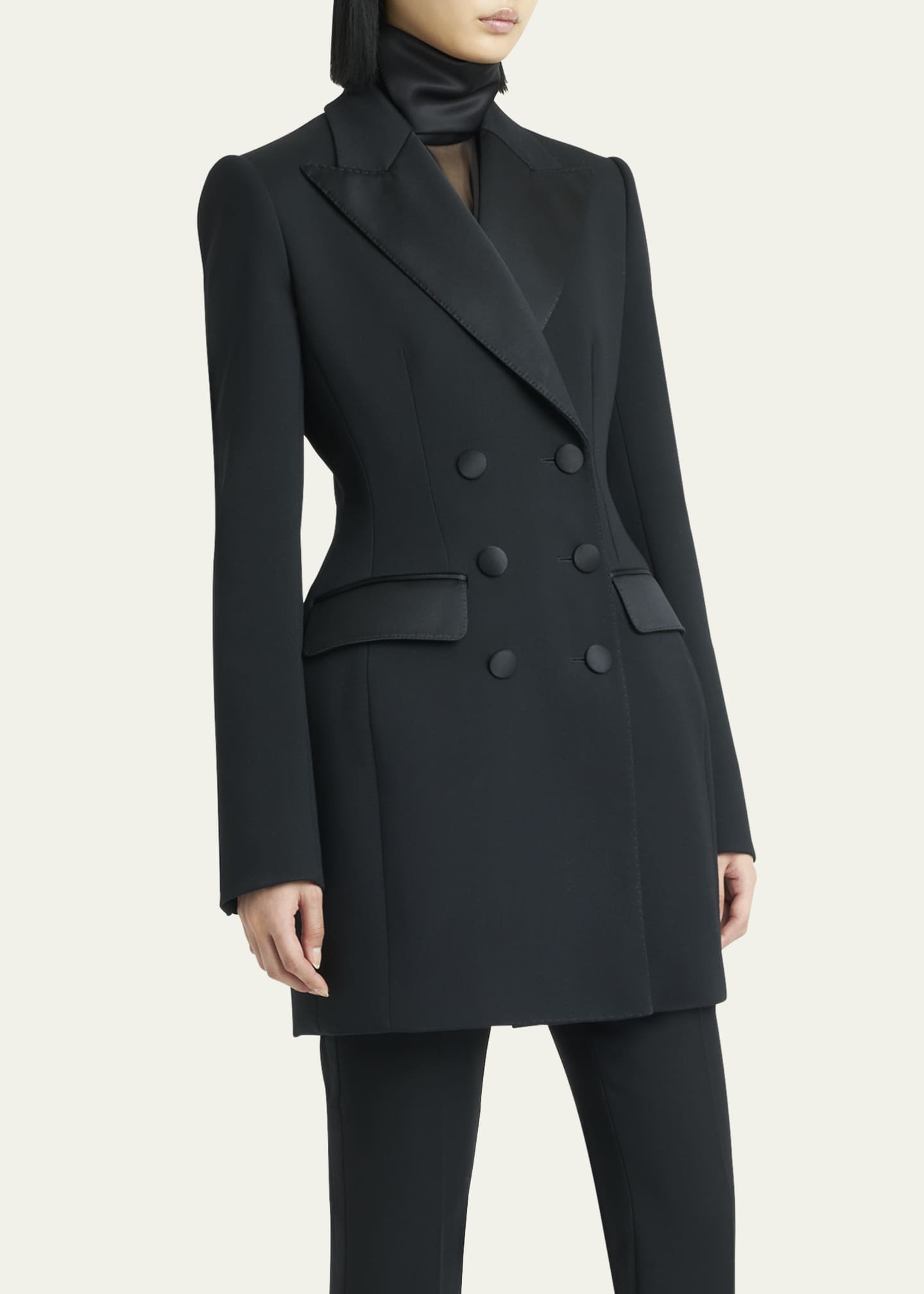 Dolce&Gabbana Tuxedo Double-Breasted Mini Jacket Dress - Bergdorf Goodman