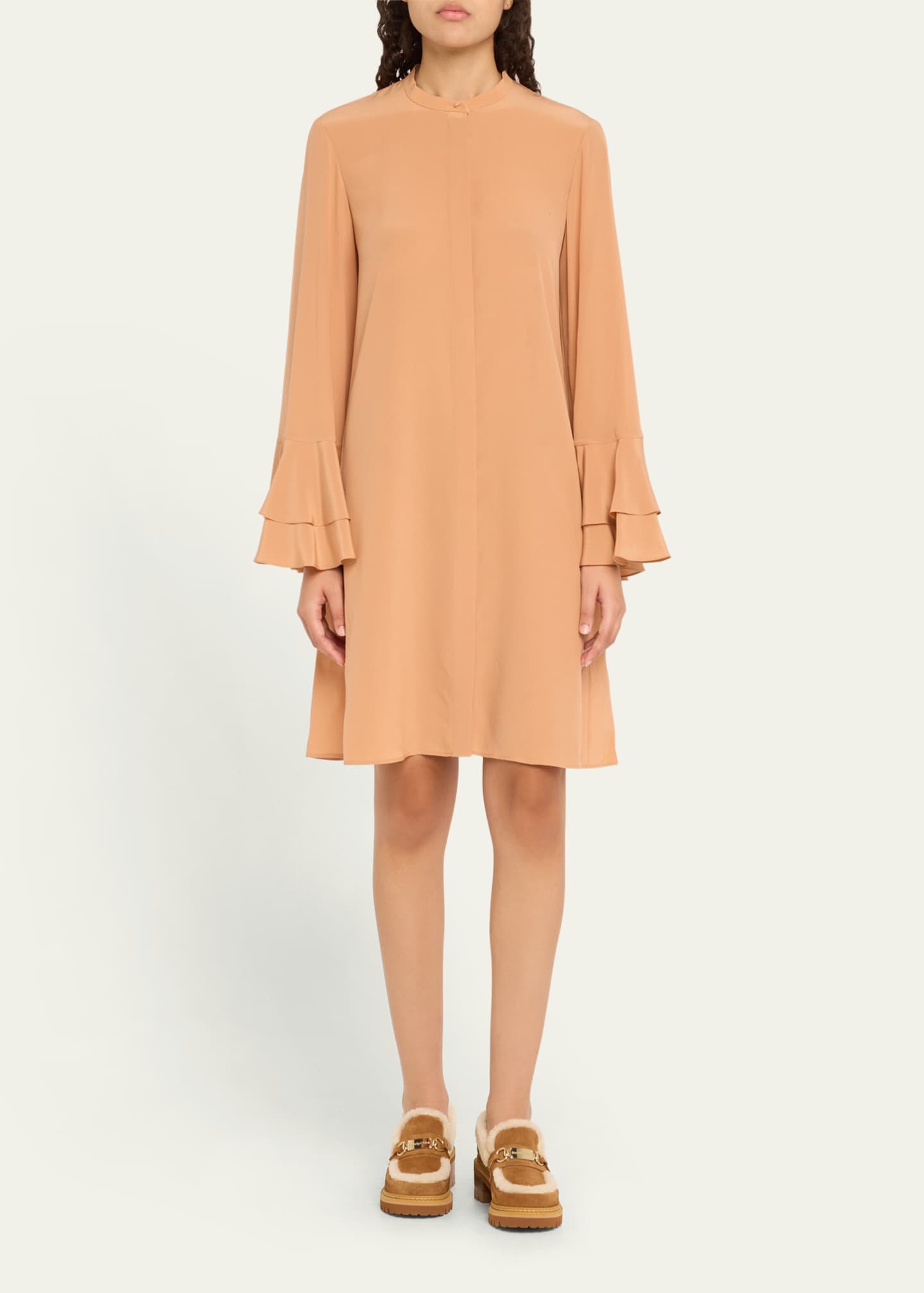 See by Chloe Juliet Suede Shearling Chain Loafers - Bergdorf Goodman