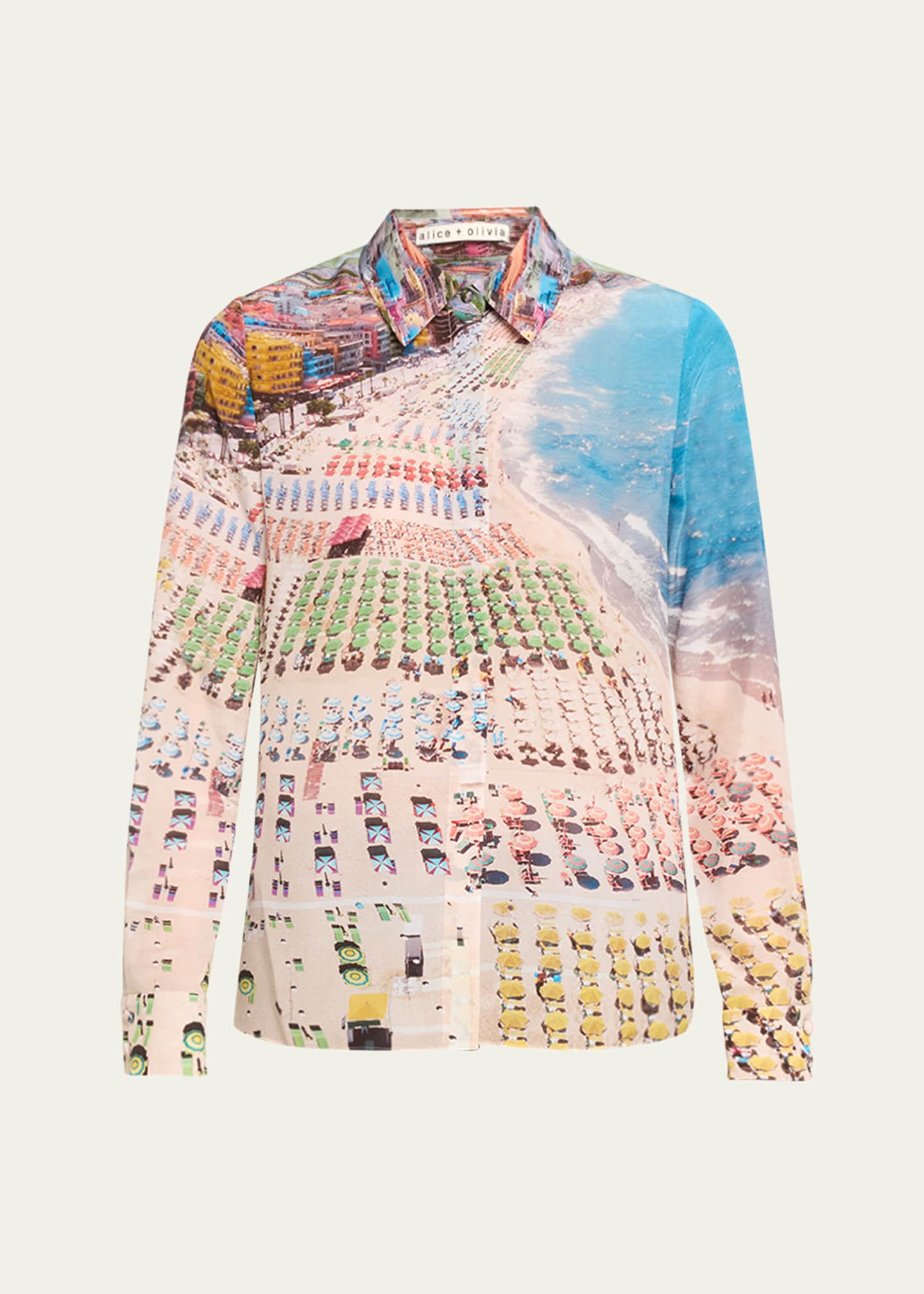 Alice + Olivia Whispering Waves Willa Placket Top - Bergdorf Goodman