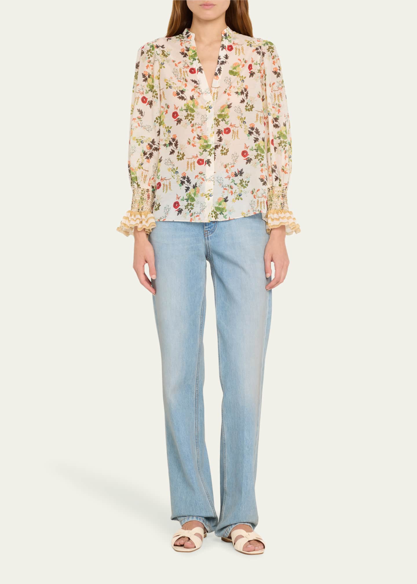 Alice + Olivia Ilan Button-Front Blouse - Bergdorf Goodman