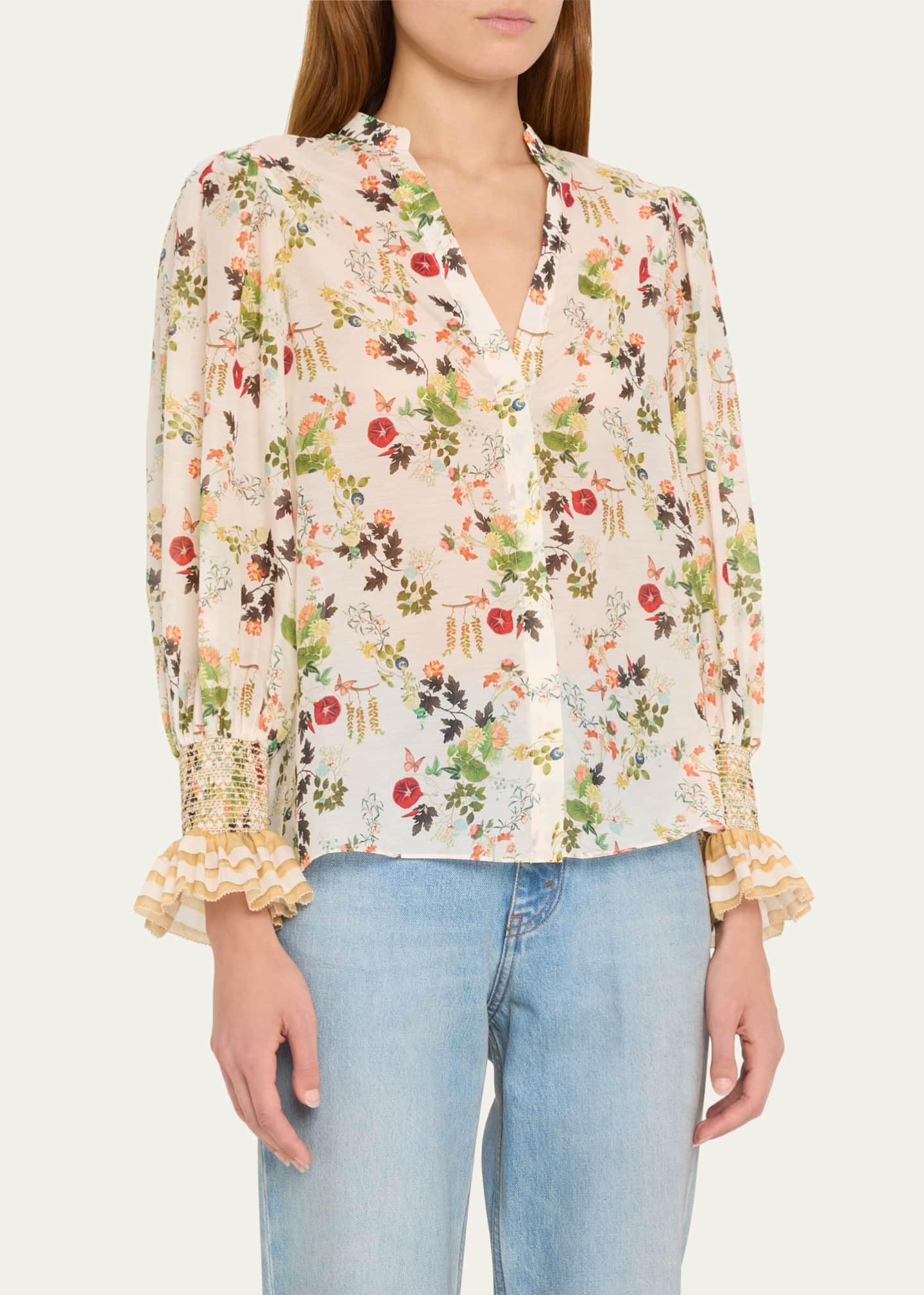 Alice + Olivia Ilan Button-Front Blouse - Bergdorf Goodman