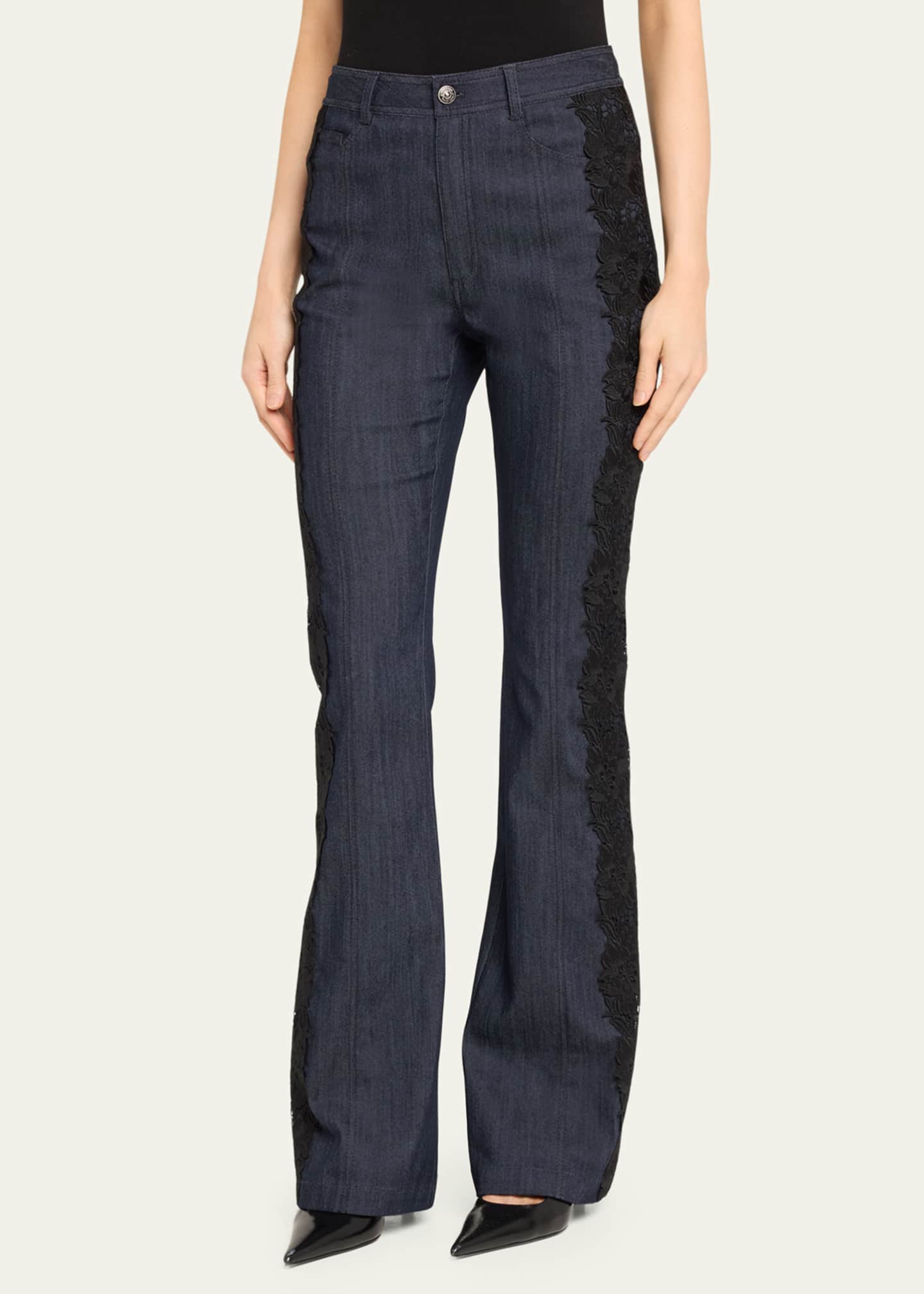 Cinq a Sept Laney Lace Flare Jeans - Bergdorf Goodman