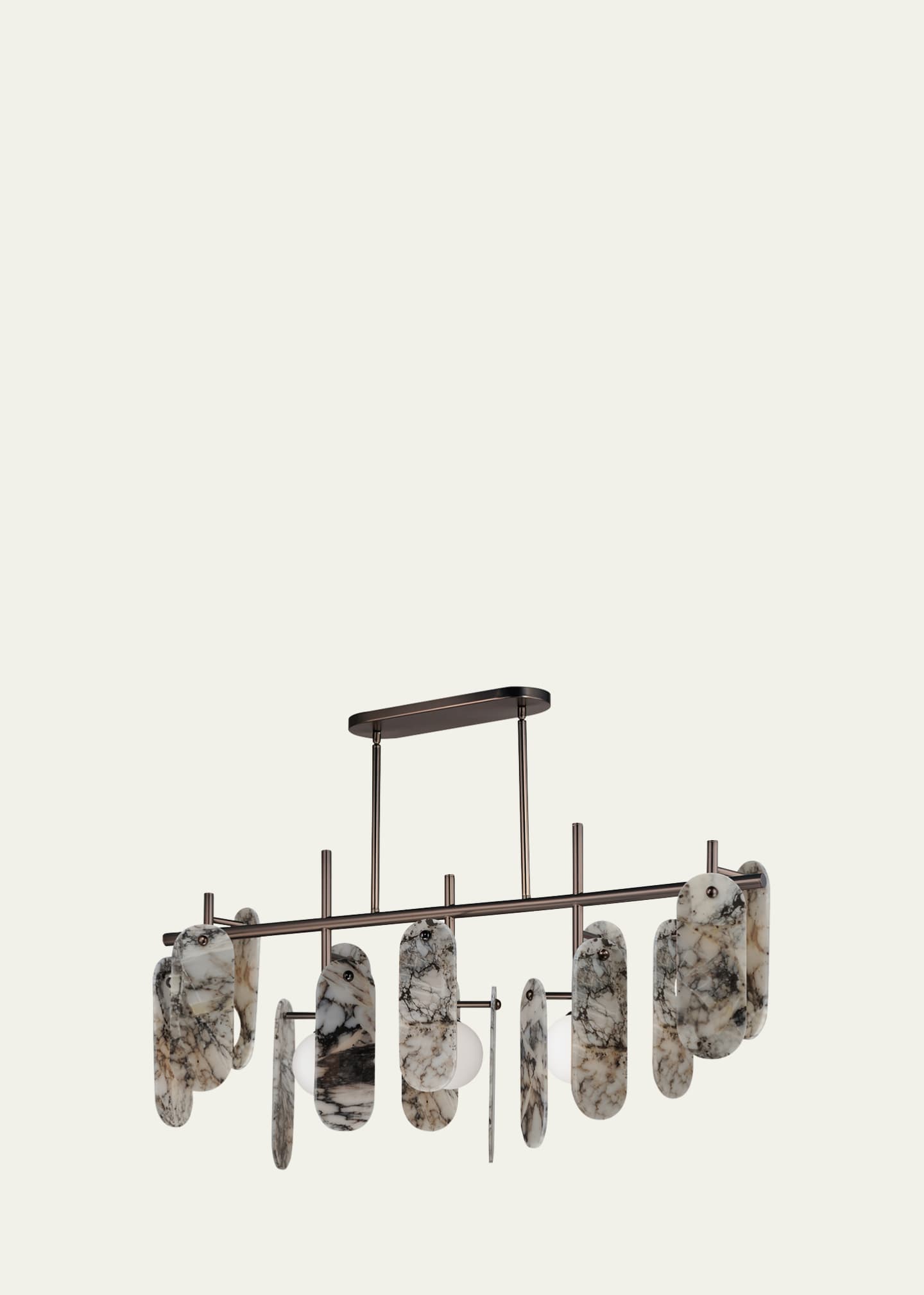 Studio M Megalith Stone Striae Arya 47" 5-Light Linear Chandelier ...