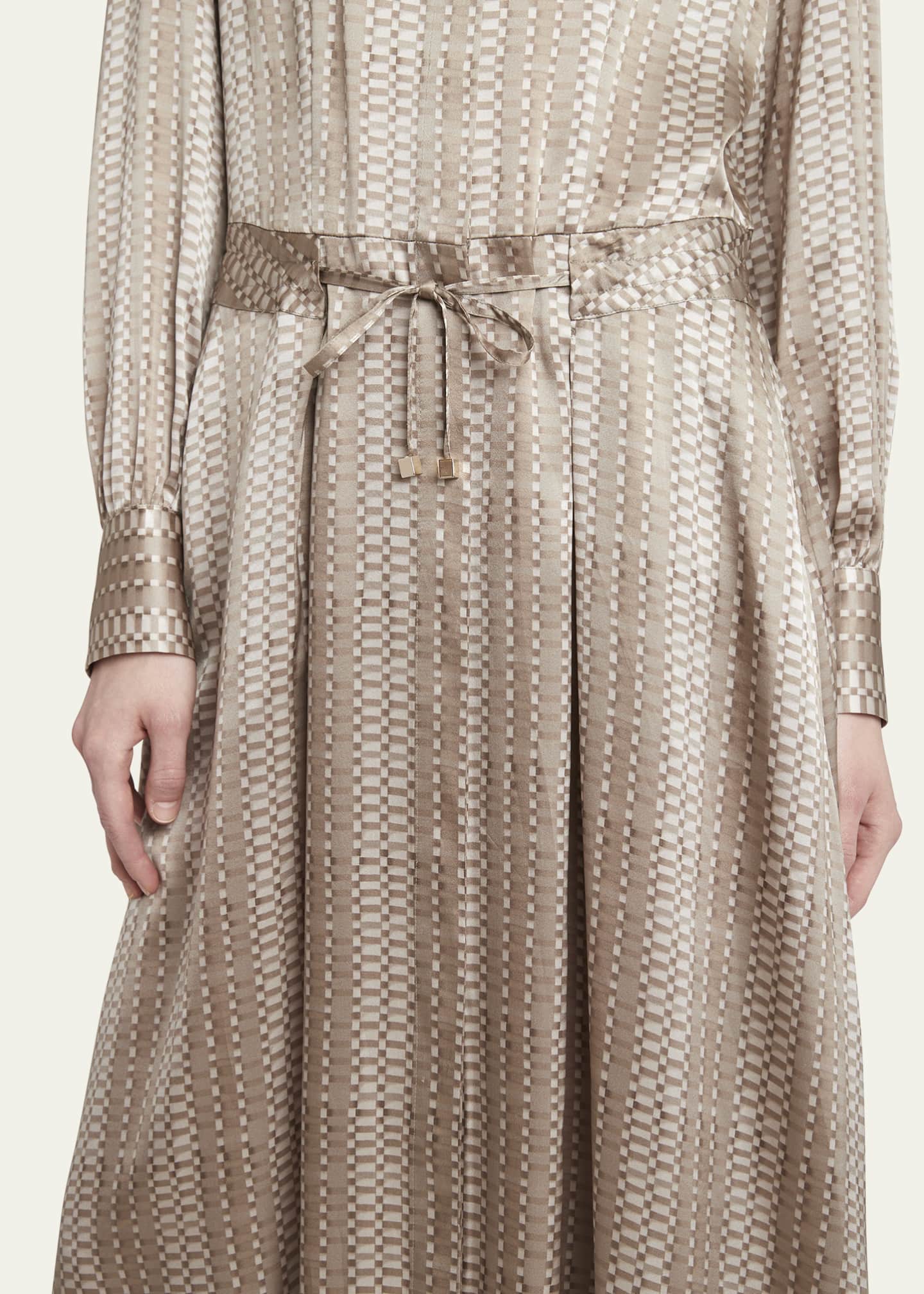 Kiton Printed Drawstring Silk Maxi Dress - Bergdorf Goodman