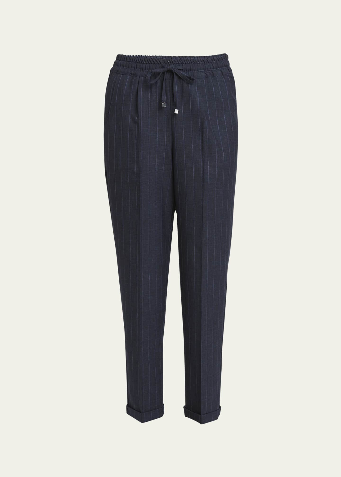 Kiton Stripe Drawstring Jogger Pants - Bergdorf Goodman