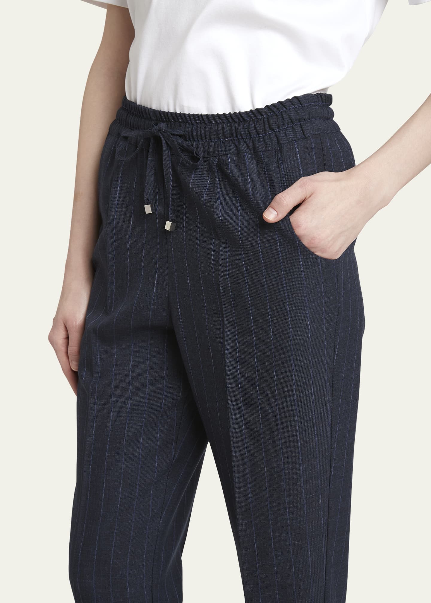 Kiton Stripe Drawstring Jogger Pants - Bergdorf Goodman