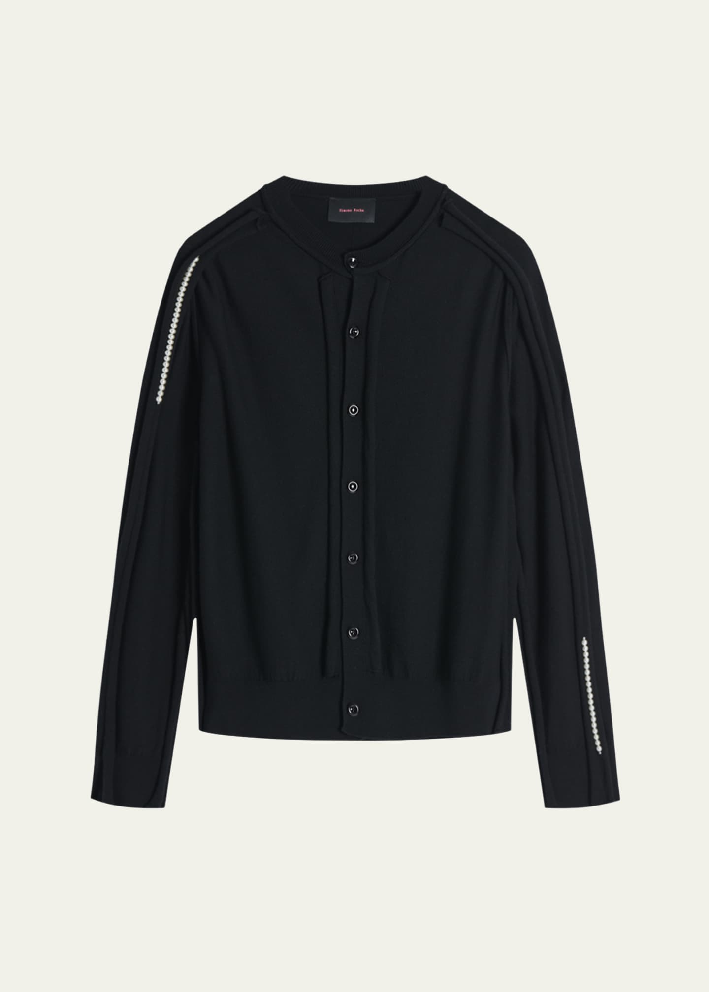 Simone Rocha Men's Wool Cardigan with Pearly Embellishment - Bergdorf ...