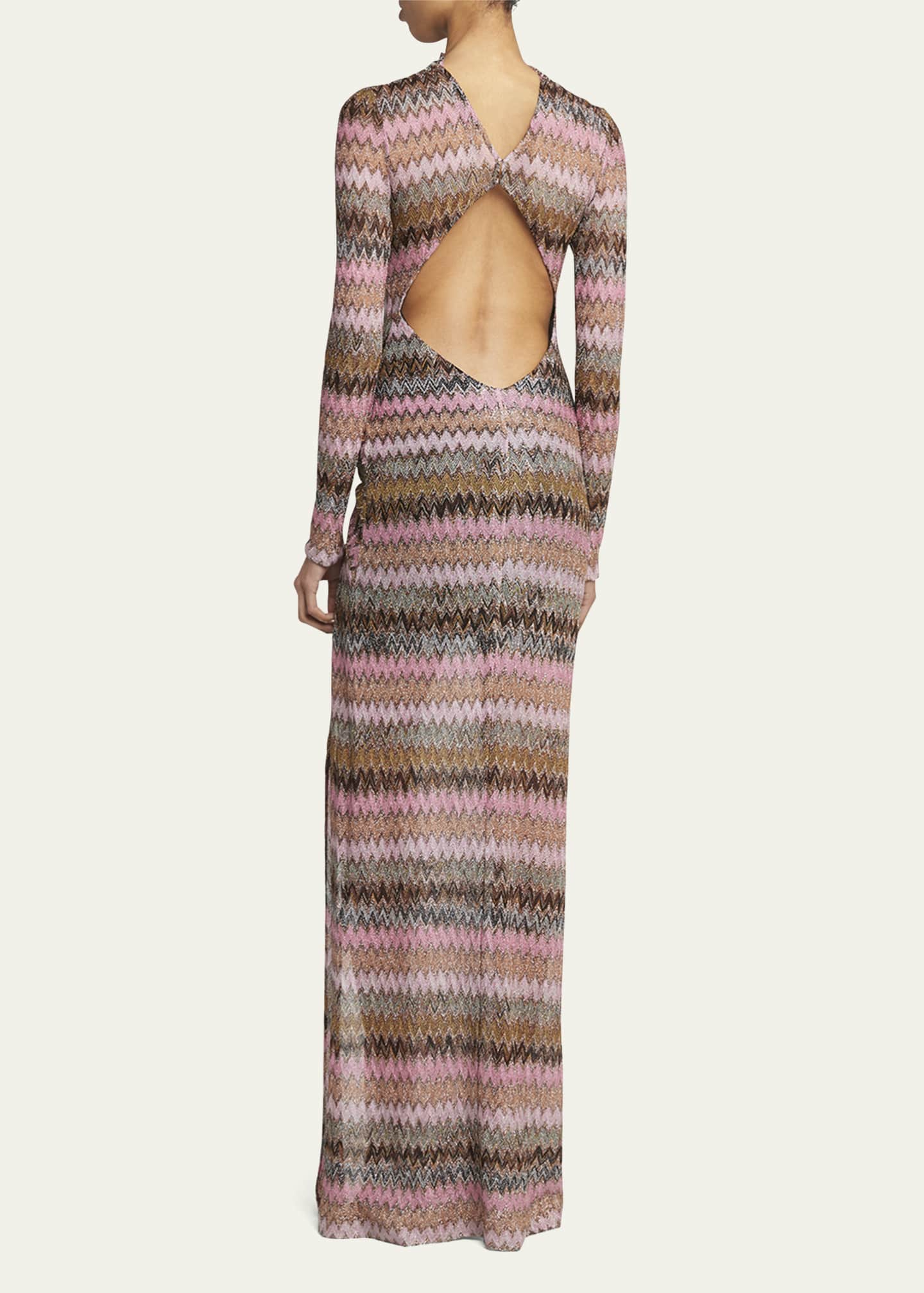 Missoni Long Cutout Metallic Chevron O-Ring Dress - Bergdorf Goodman