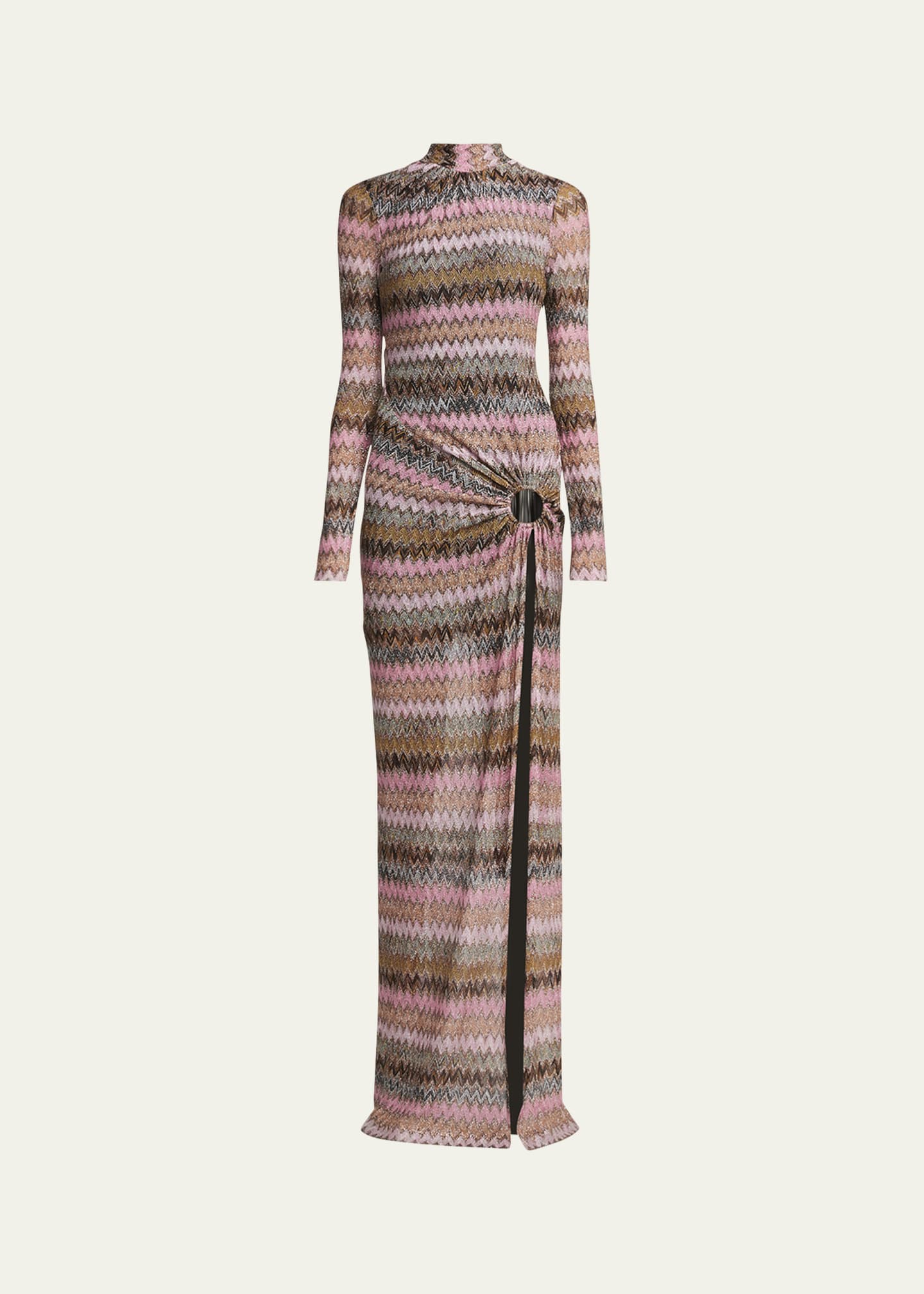Missoni Long Cutout Metallic Chevron O-Ring Dress - Bergdorf Goodman