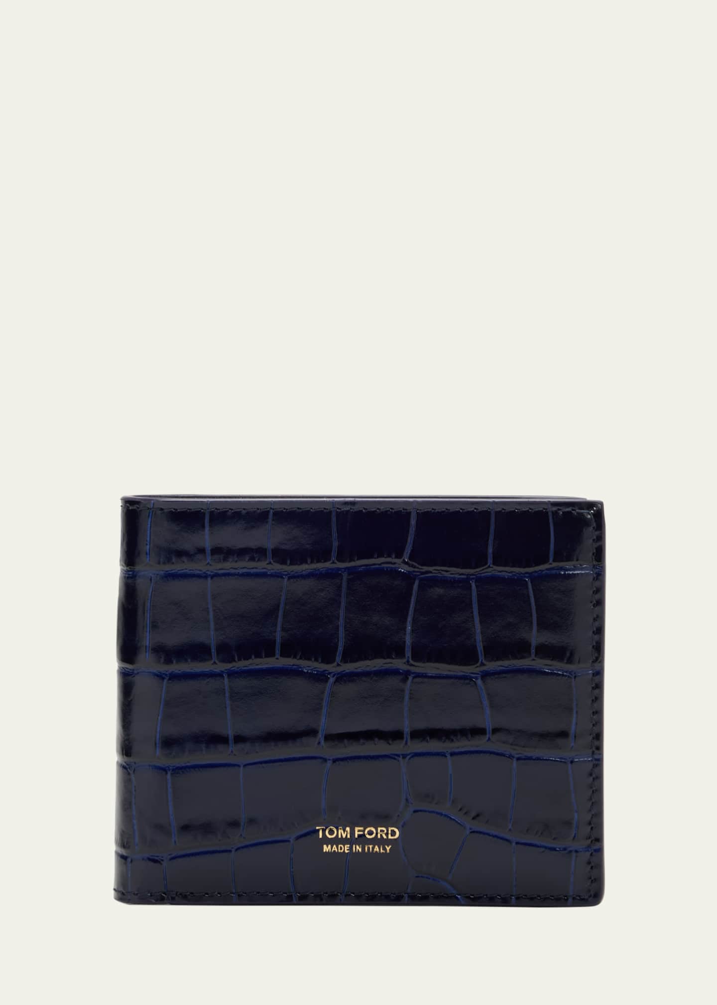 TOM FORD Men's Bi-Fold Crocodile-Print Leather Wallet - Bergdorf Goodman