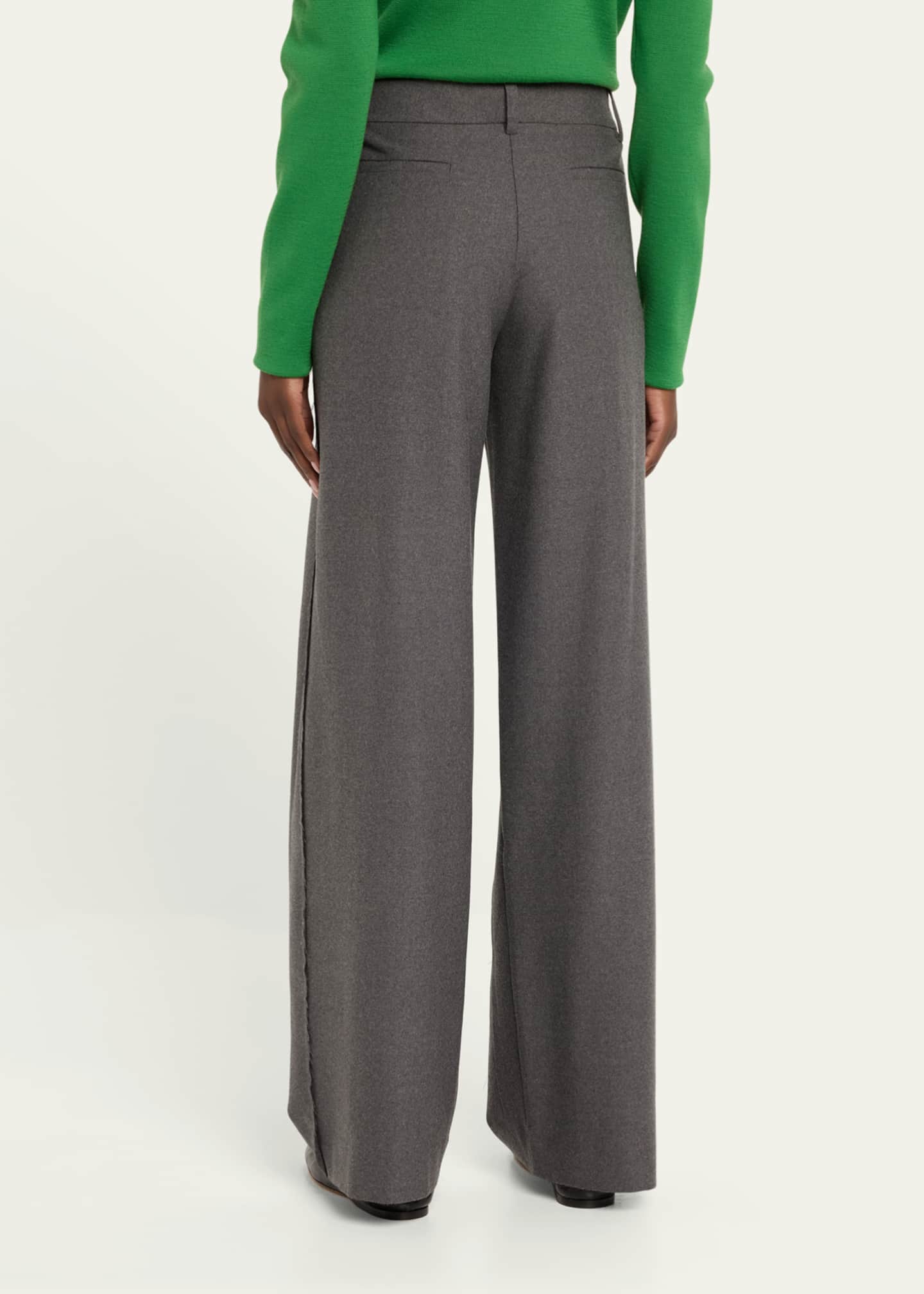 Zomer Box Pleat Raw Edge Wool Trousers - Bergdorf Goodman