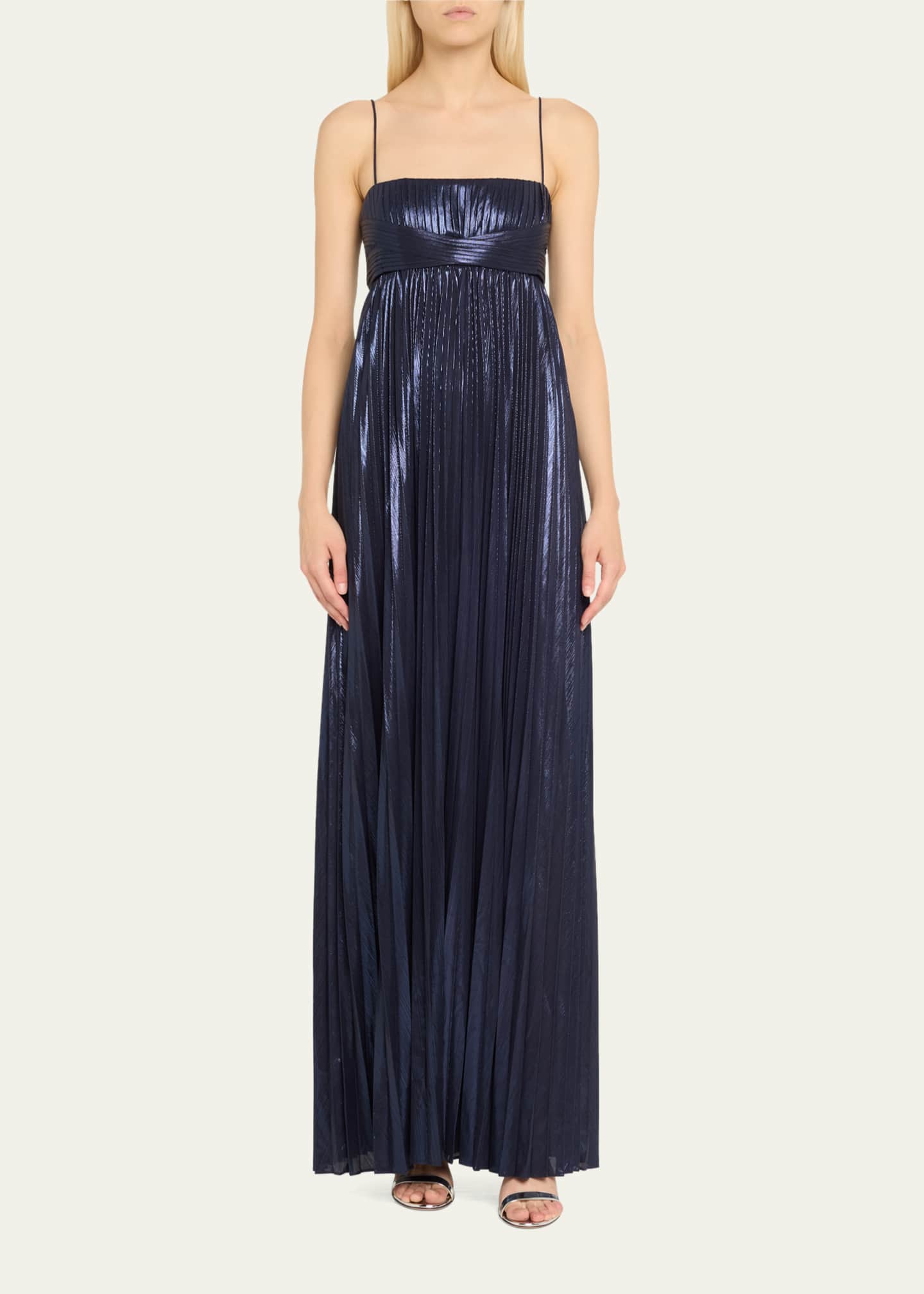 Retrofete Zinnia Pleated Metallic Empire Gown - Bergdorf Goodman