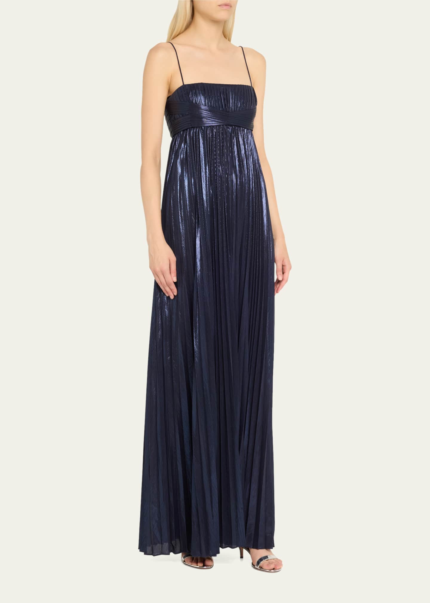 Retrofete Zinnia Pleated Metallic Empire Gown - Bergdorf Goodman