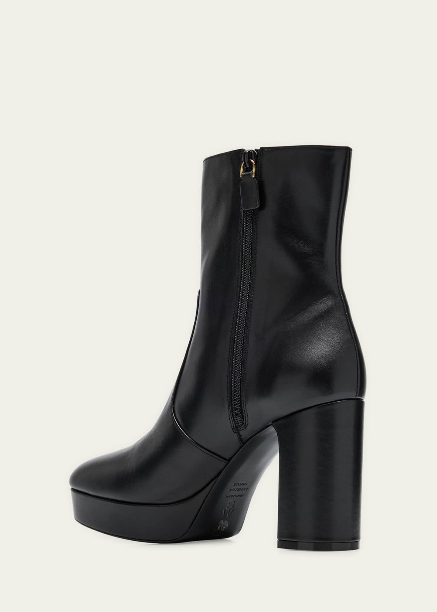Stuart Weitzman Dayna Leather Platform Booties - Bergdorf Goodman
