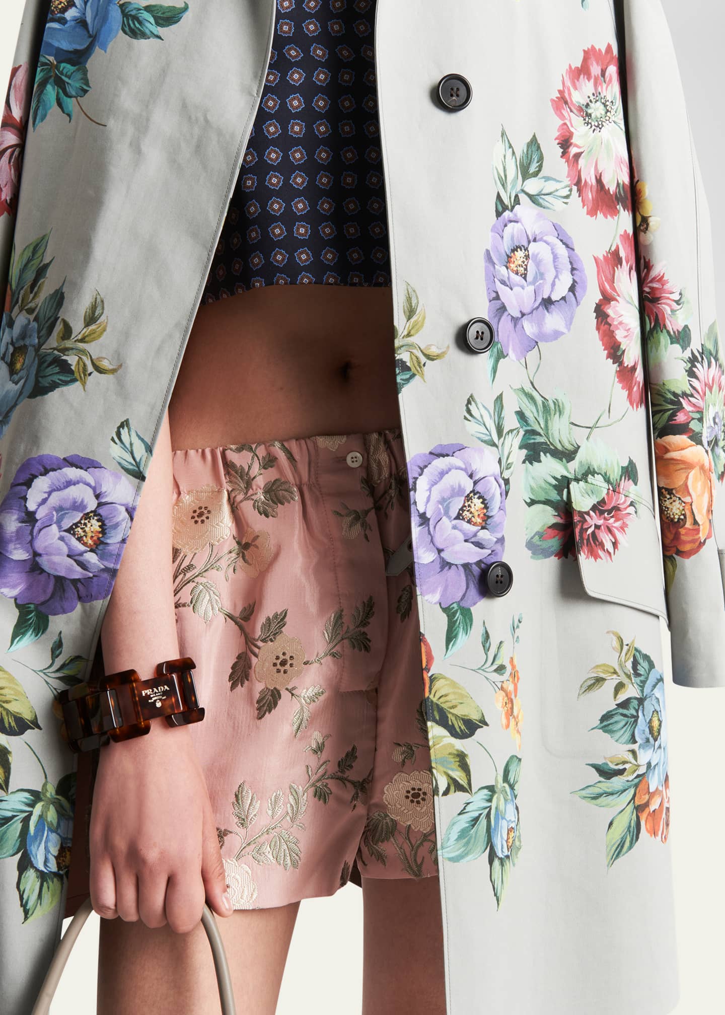 Prada Floral Oversized Coat - Bergdorf Goodman