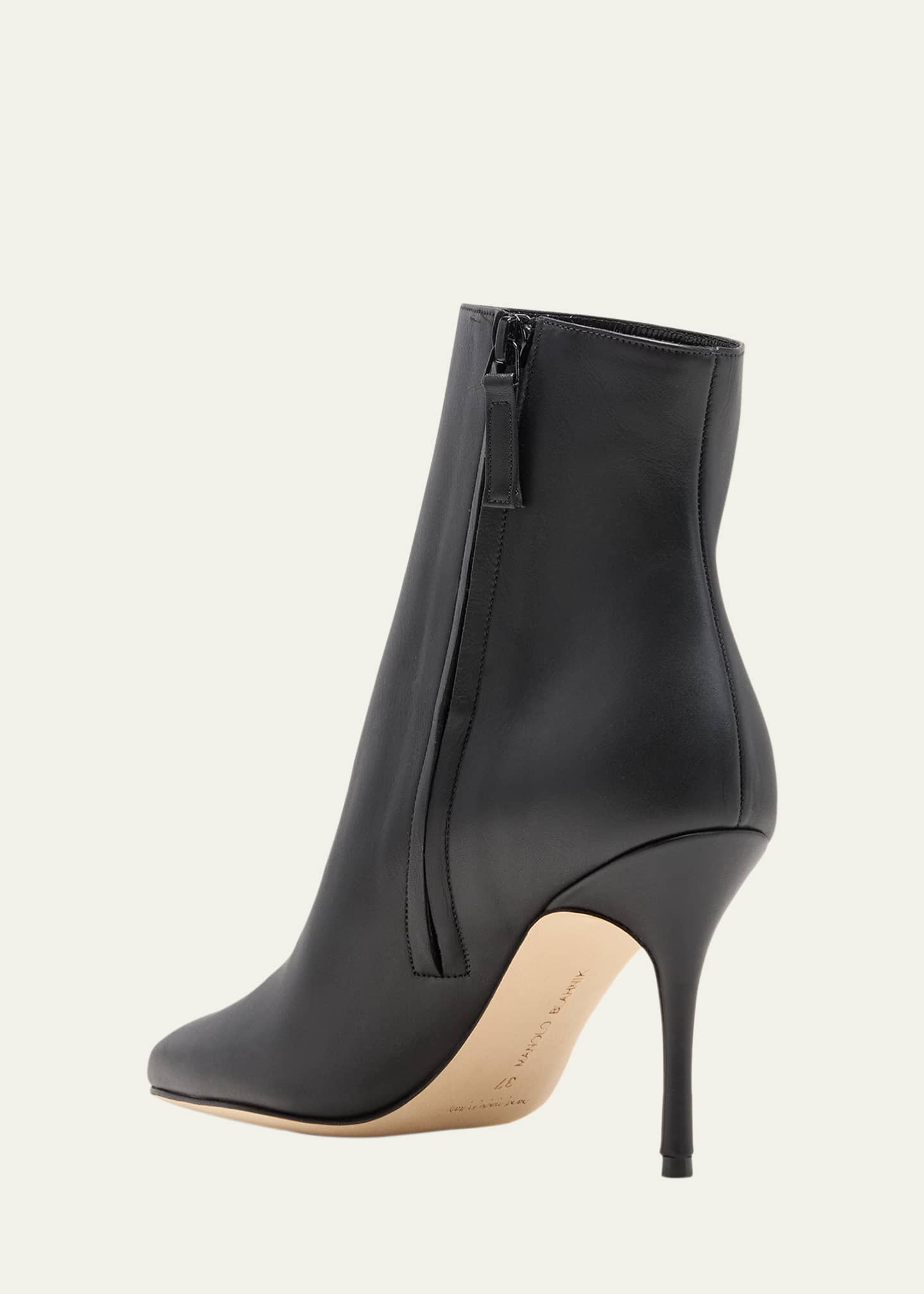 Manolo Blahnik Insopo Leather Booties - Bergdorf Goodman