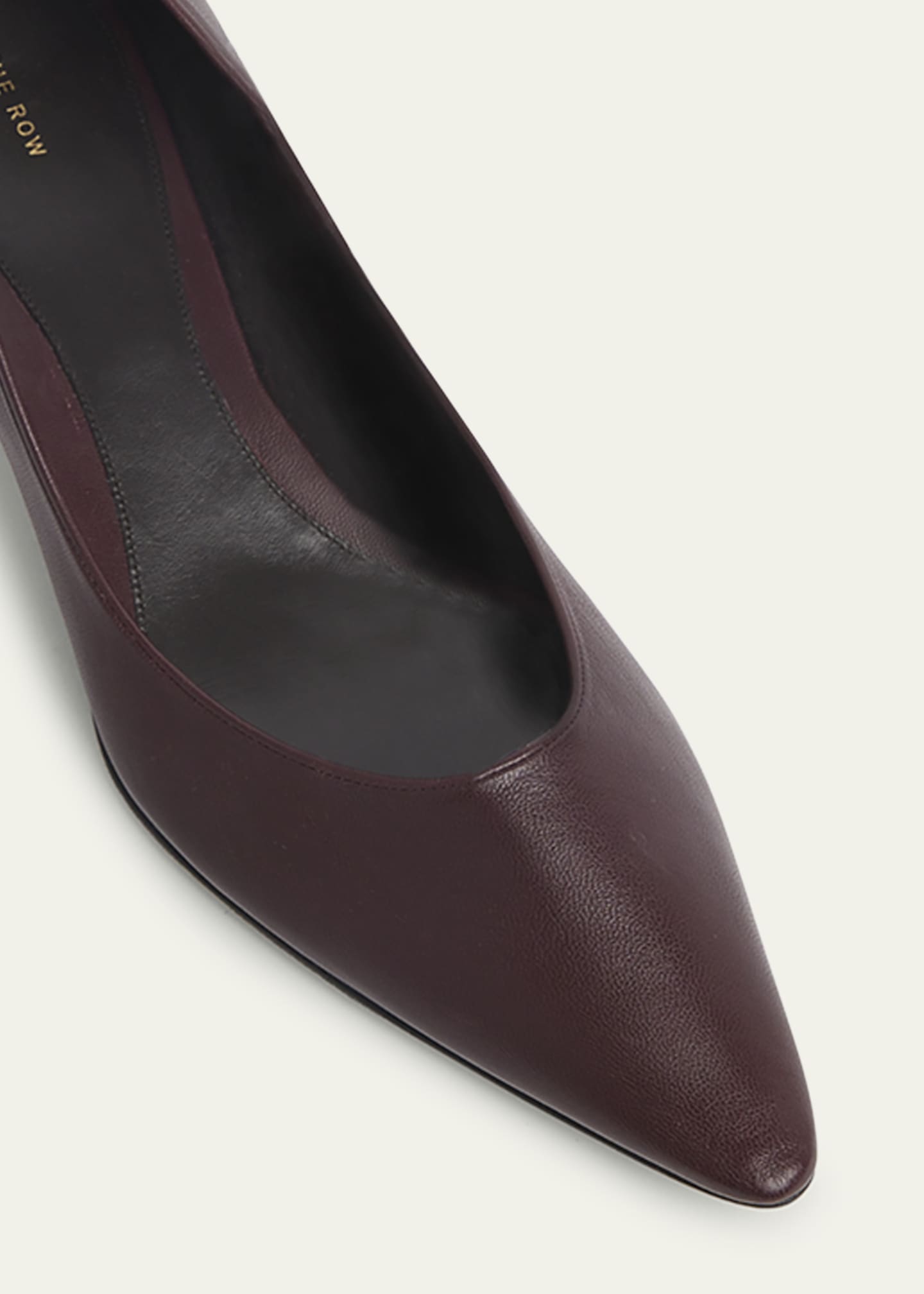 THE ROW Liisa Leather Kitten-Heel Pumps - Bergdorf Goodman